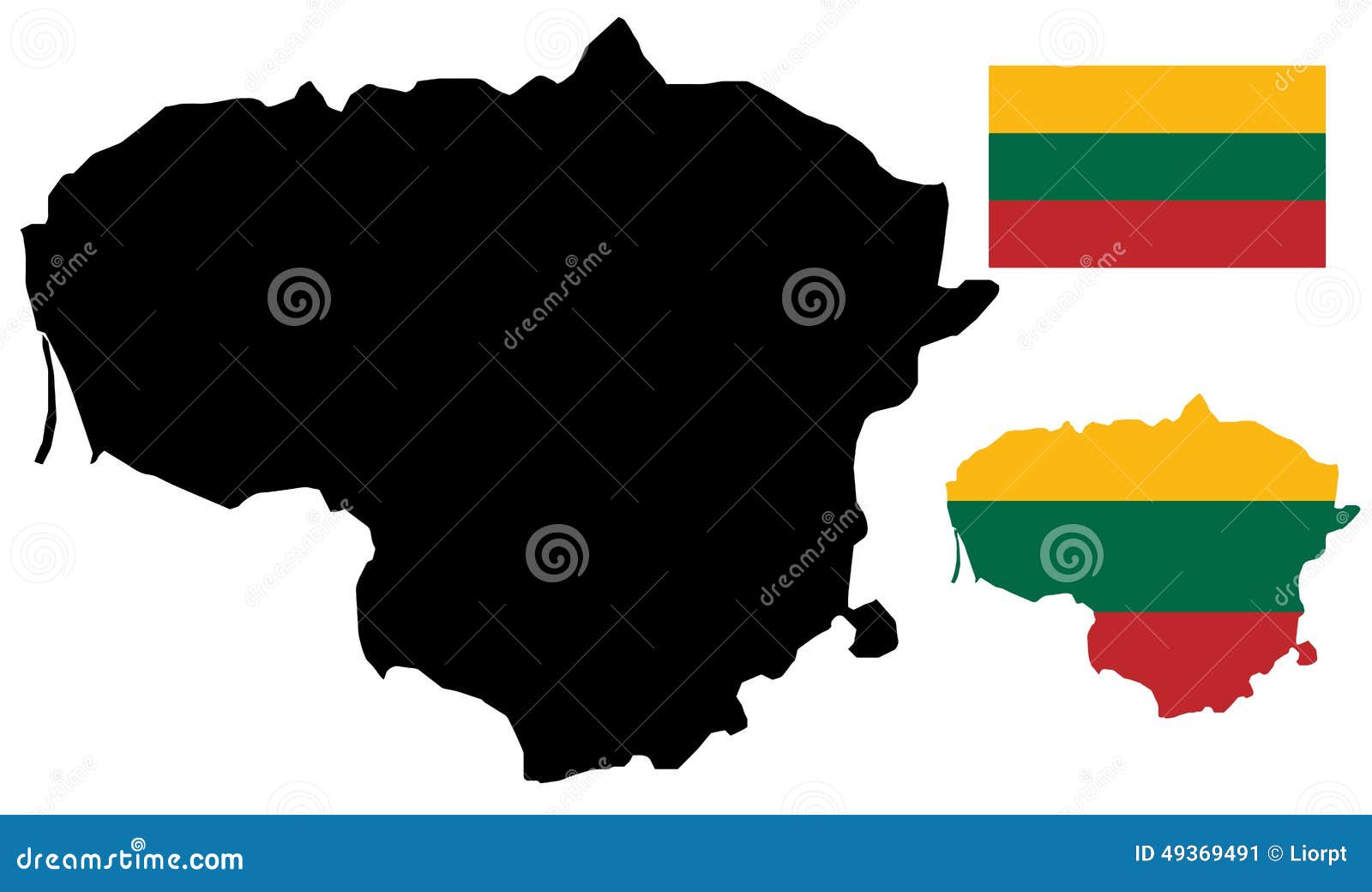 Lithuania map and flag stock vector. Illustration of geography - 49369491