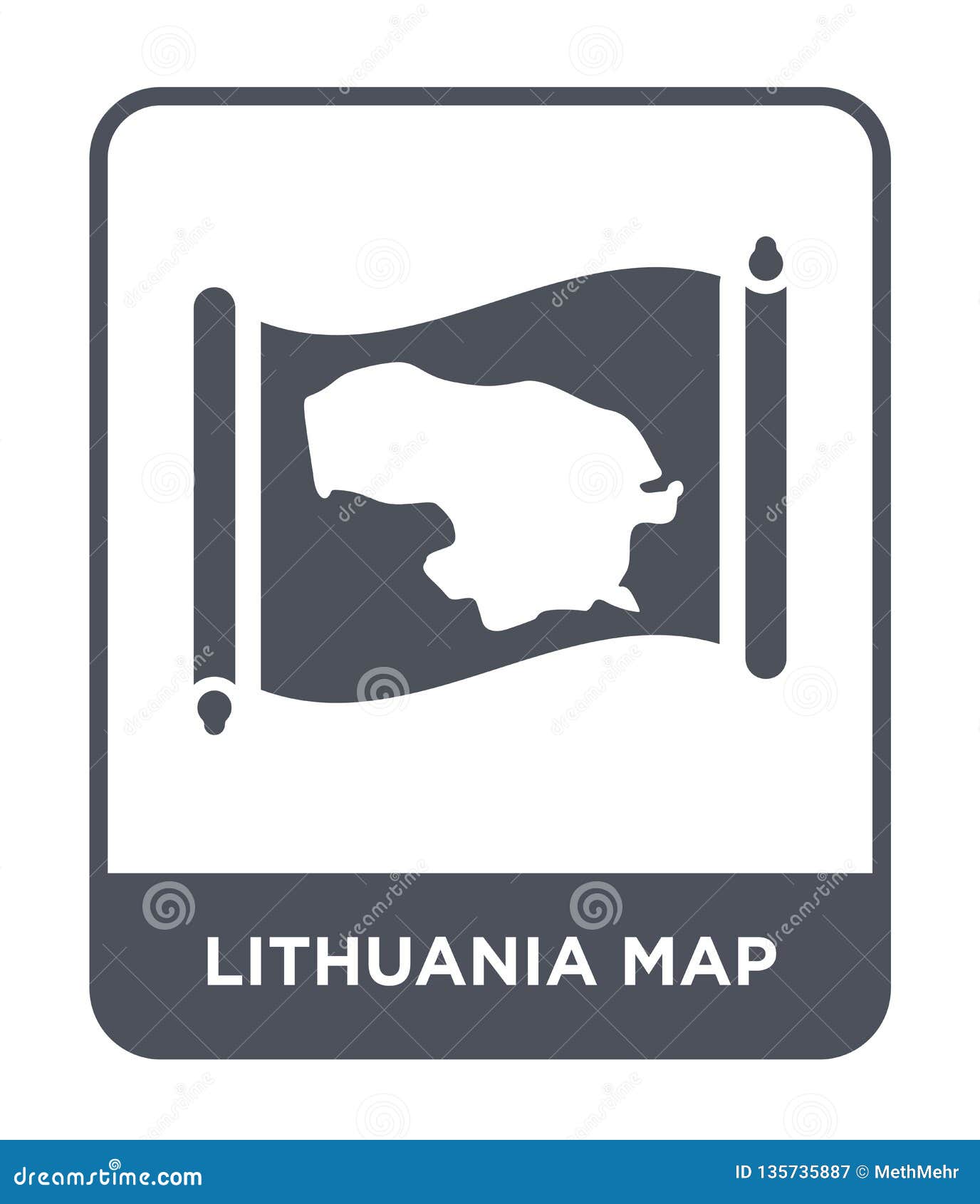 Lithuania Map Icon in Trendy Design Style. Lithuania Map Icon Isolated ...