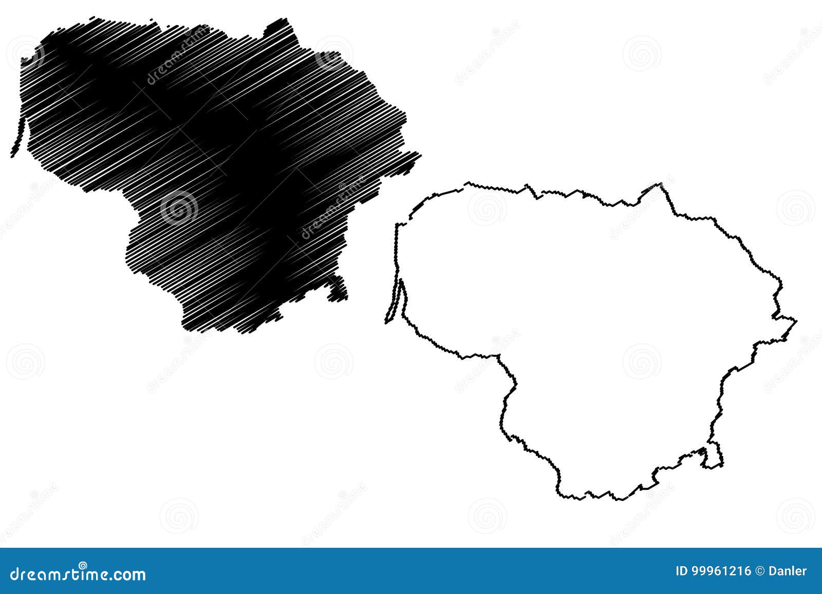 Lithuania map vector stock vector. Illustration of drawing - 99961216