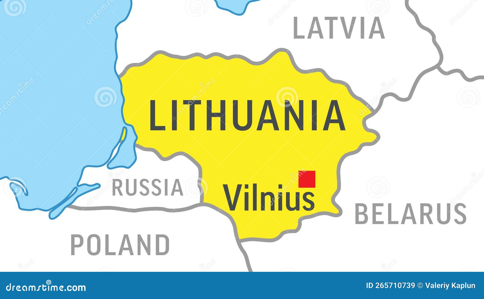 Lithuania Map. Zoom on World Map. Vector Illustration Stock Vector ...