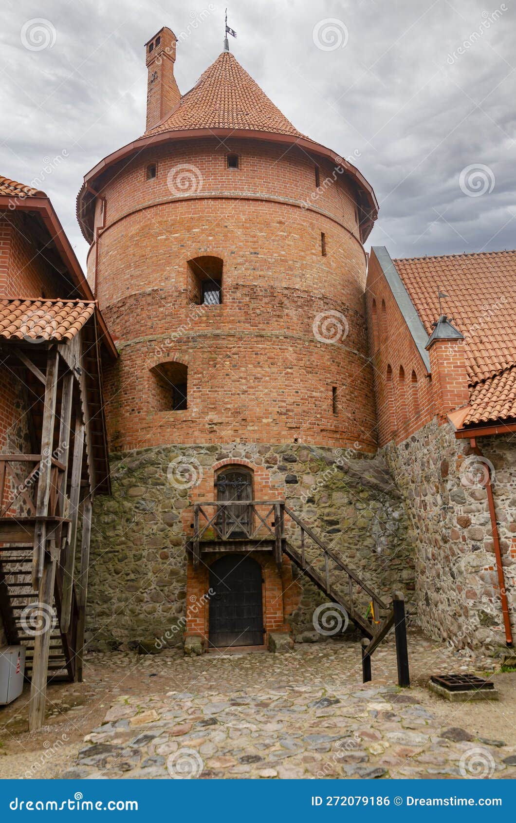 Lithuania Medieval Castle Trakai in Cloudy Weather with Clouds Stock ...
