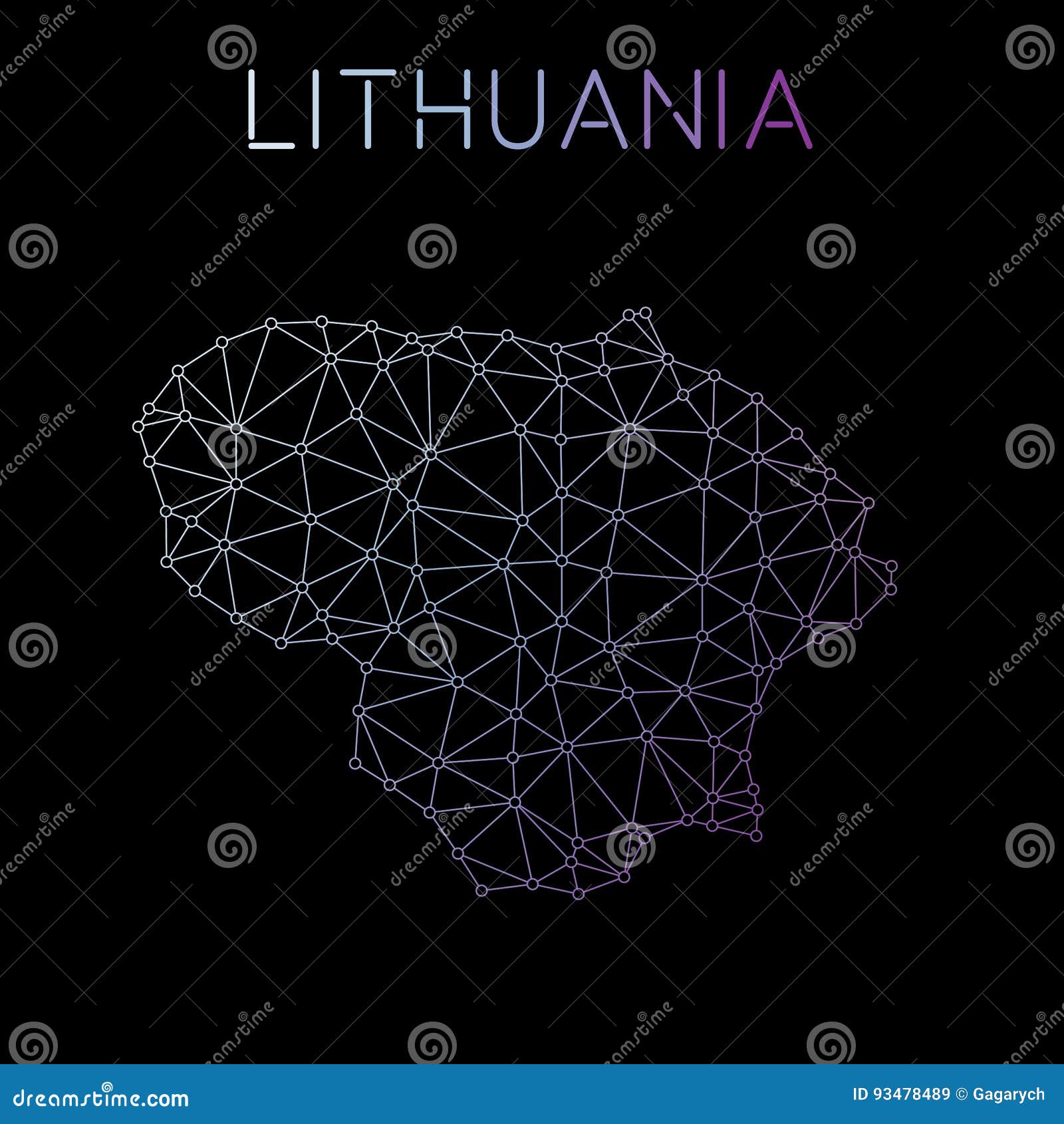 Lithuania network map. stock vector. Illustration of lith - 93478489