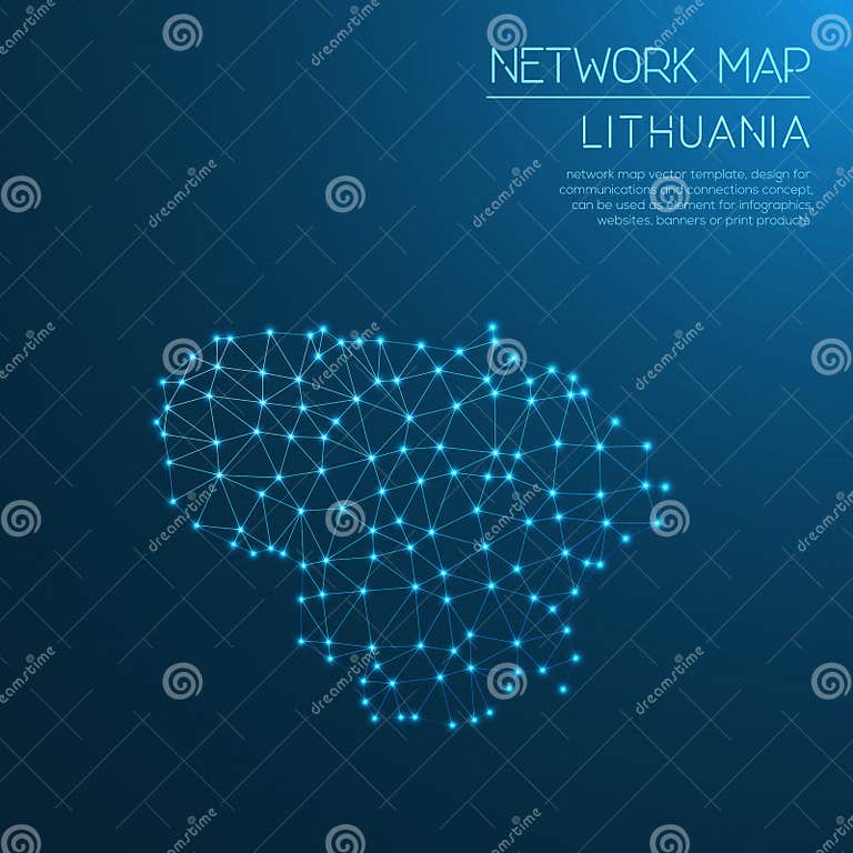 Lithuania network map. stock vector. Illustration of line - 90762538