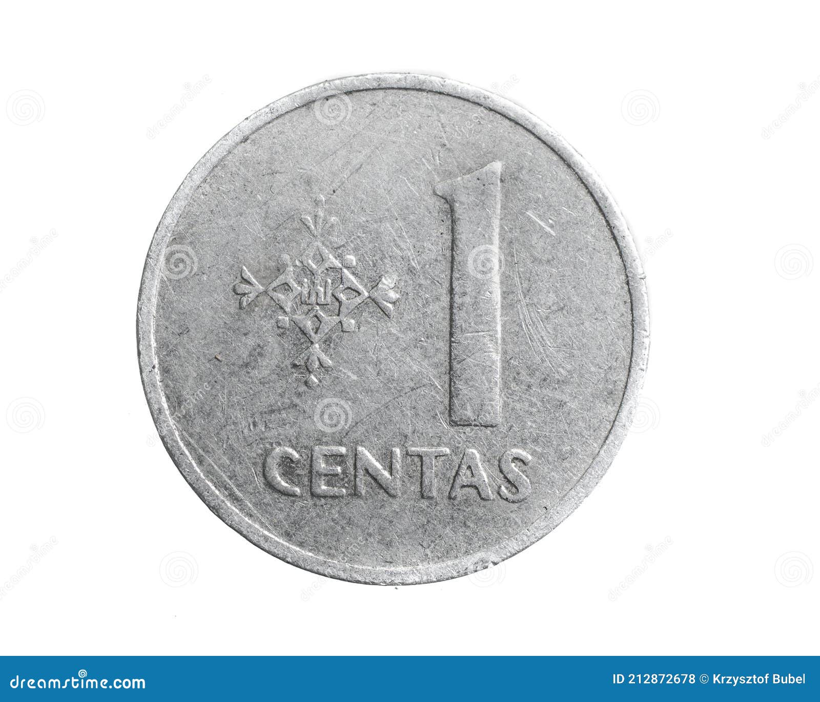Lithuania One Centas Coin on a White Isolated Background Stock Photo ...