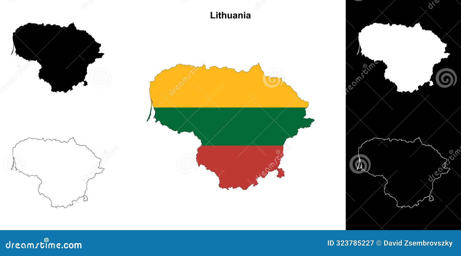 Lithuania outline map stock vector. Illustration of boundaries - 323785227