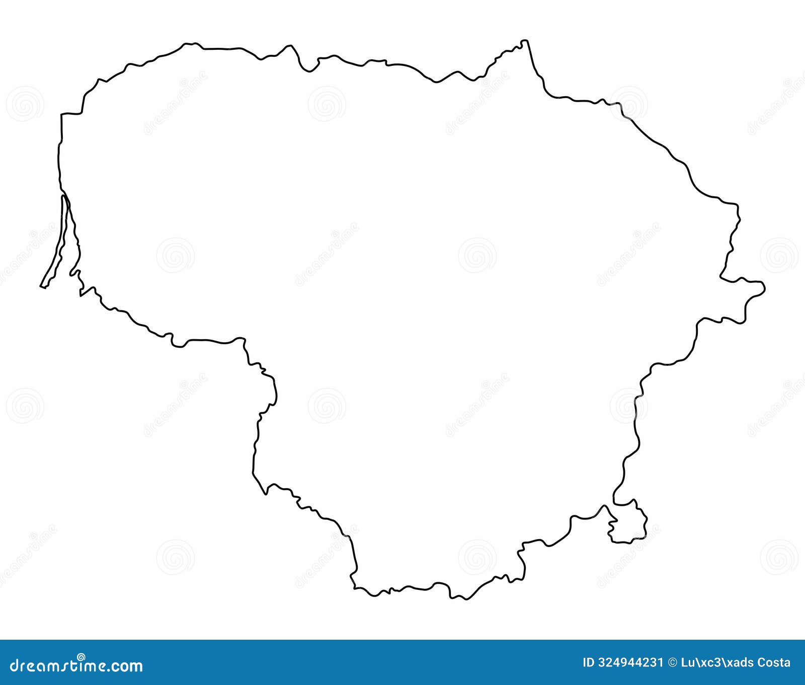Lithuania outline map stock illustration. Illustration of silhouette ...