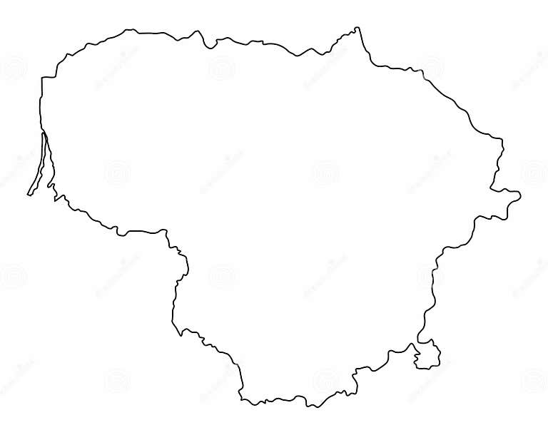Lithuania outline map stock illustration. Illustration of silhouette ...
