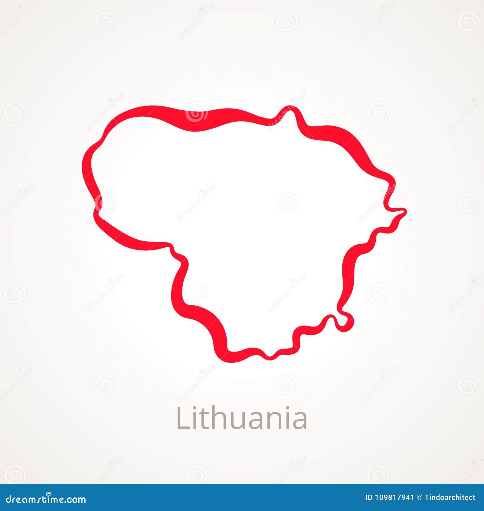 Lithuania Outline Map Country Shape State Borders National Symbol Flag ...