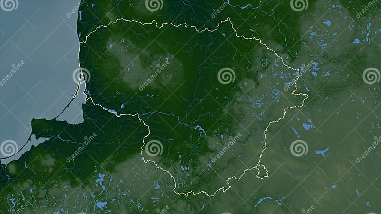 Lithuania Outlined. Physical Stock Illustration - Illustration of zoom ...