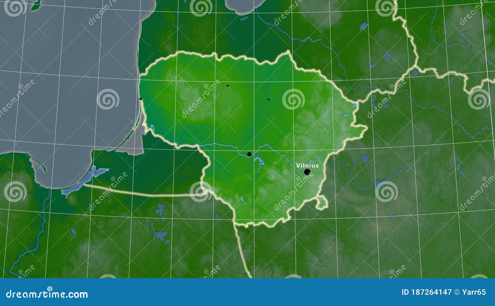 Lithuania - Physical. Composition, Borders Stock Illustration ...