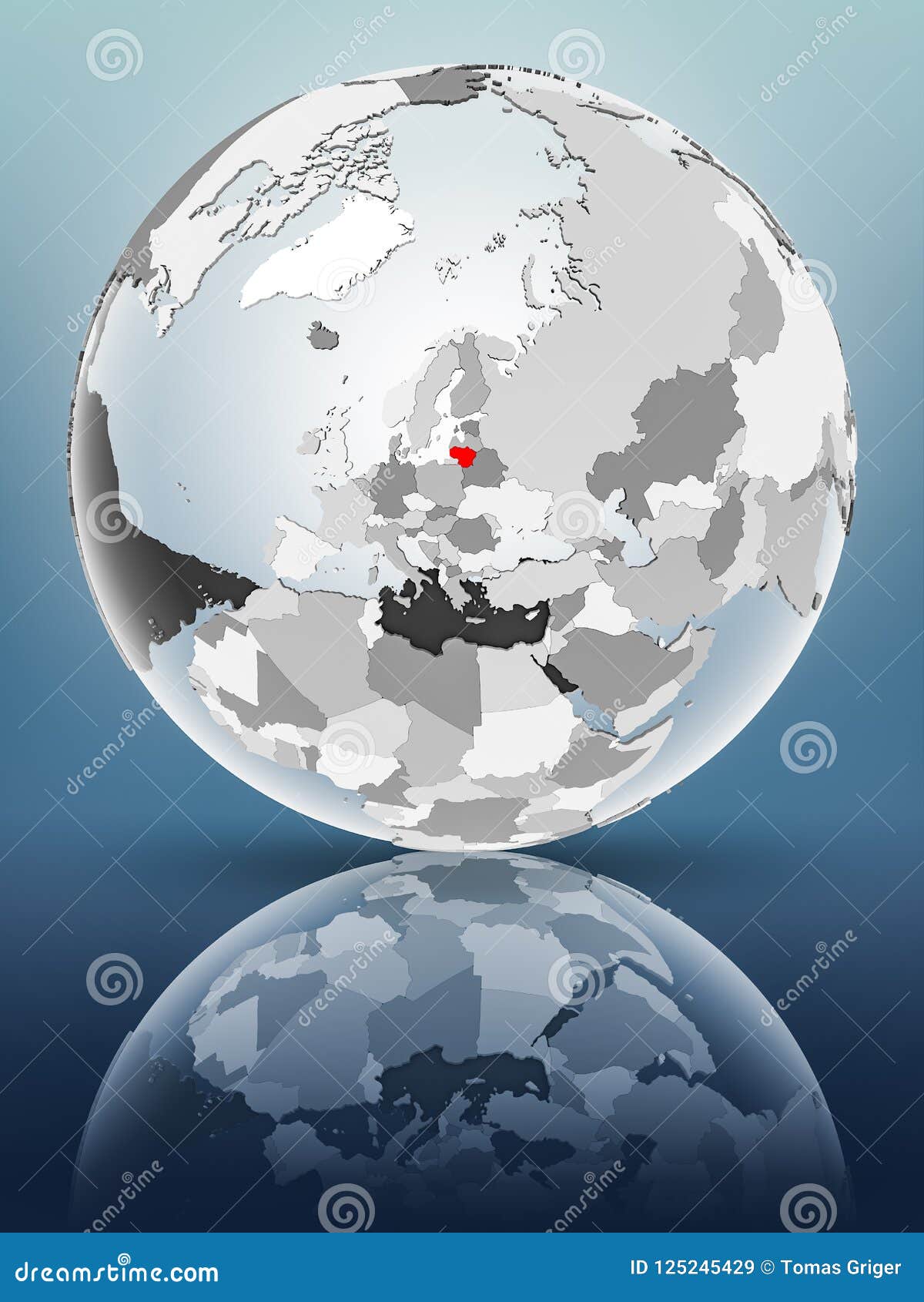 Lithuania on Political Globe Stock Illustration - Illustration of ...