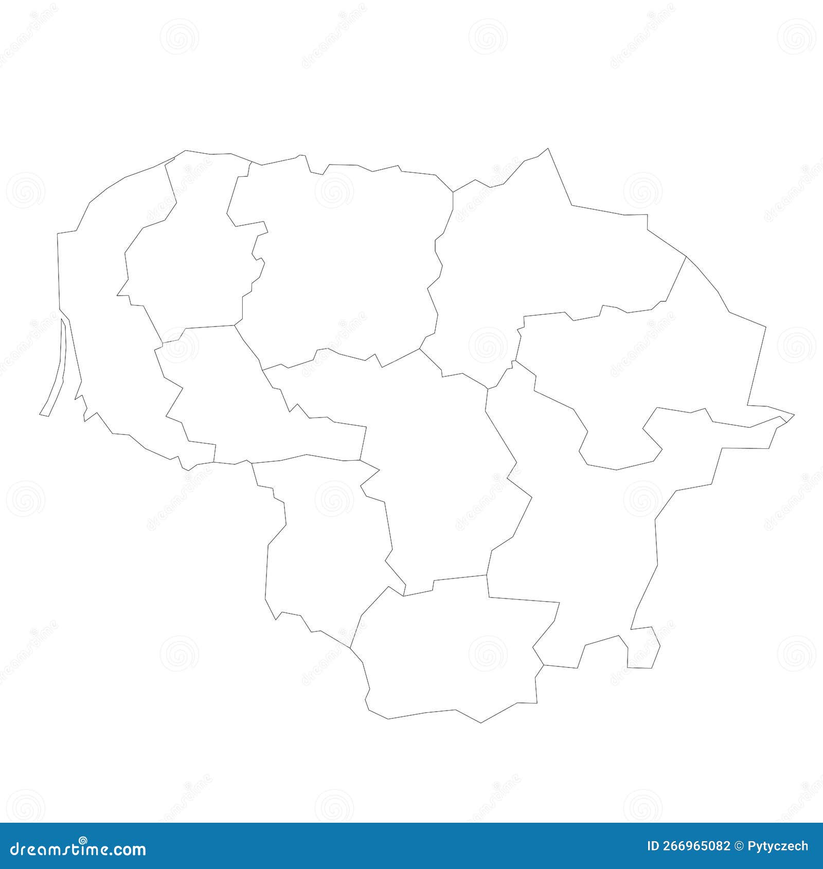 Lithuania Political Map of Administrative Divisions Stock Illustration ...