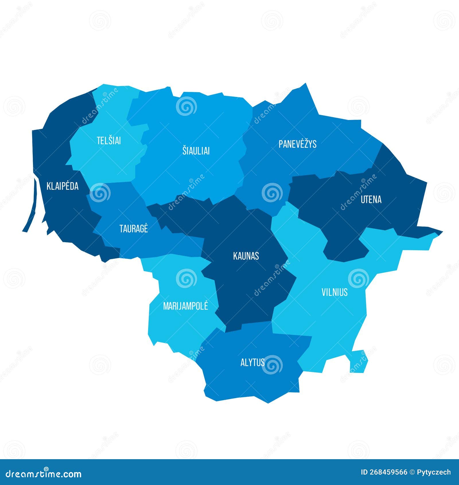 Lithuania Political Map Vector Illustration | CartoonDealer.com #60628034