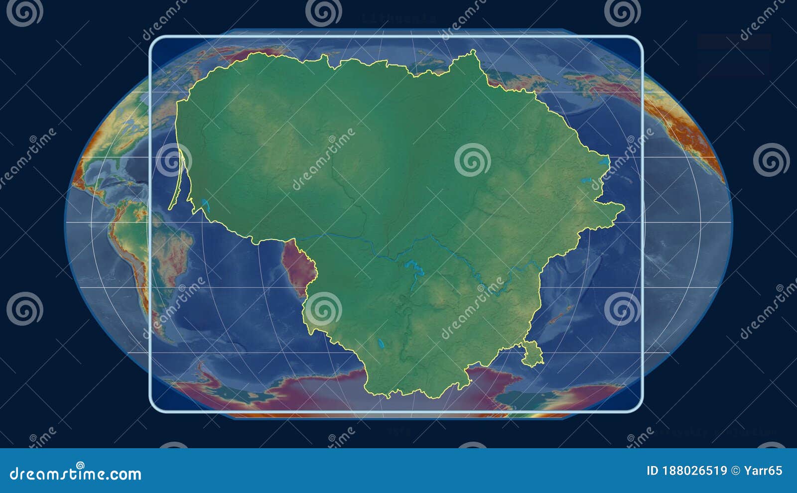 Lithuania - Relief. Kavrayskiy, Centered Stock Illustration ...