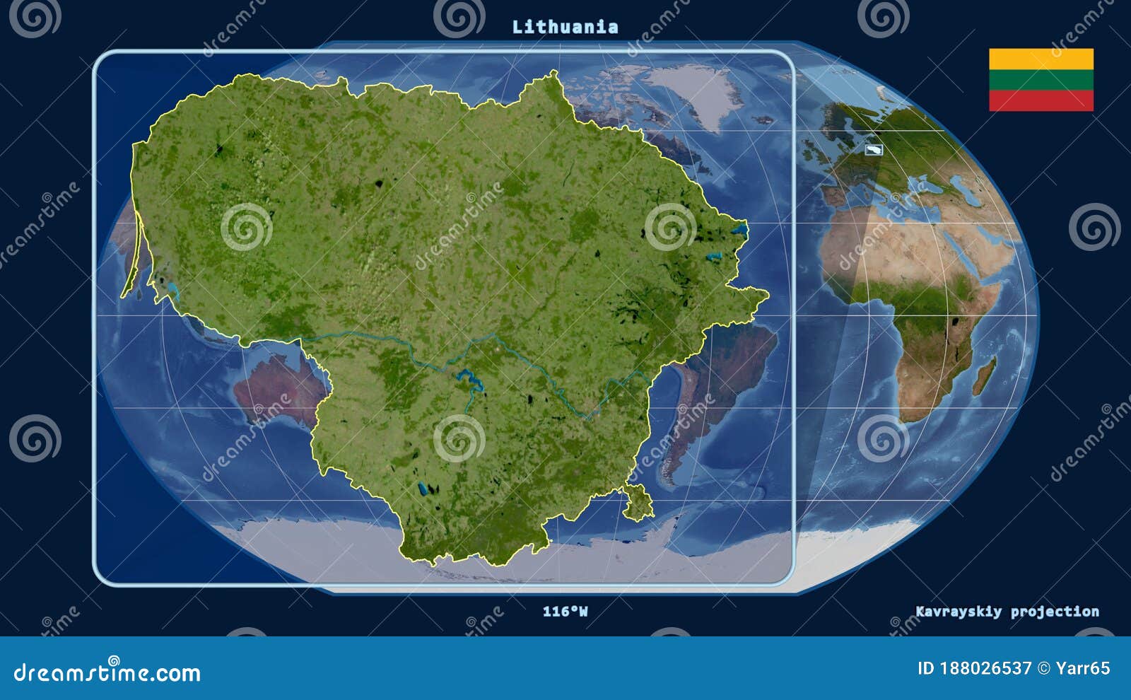 Lithuania - Satellite. Kavrayskiy, Left Stock Illustration ...