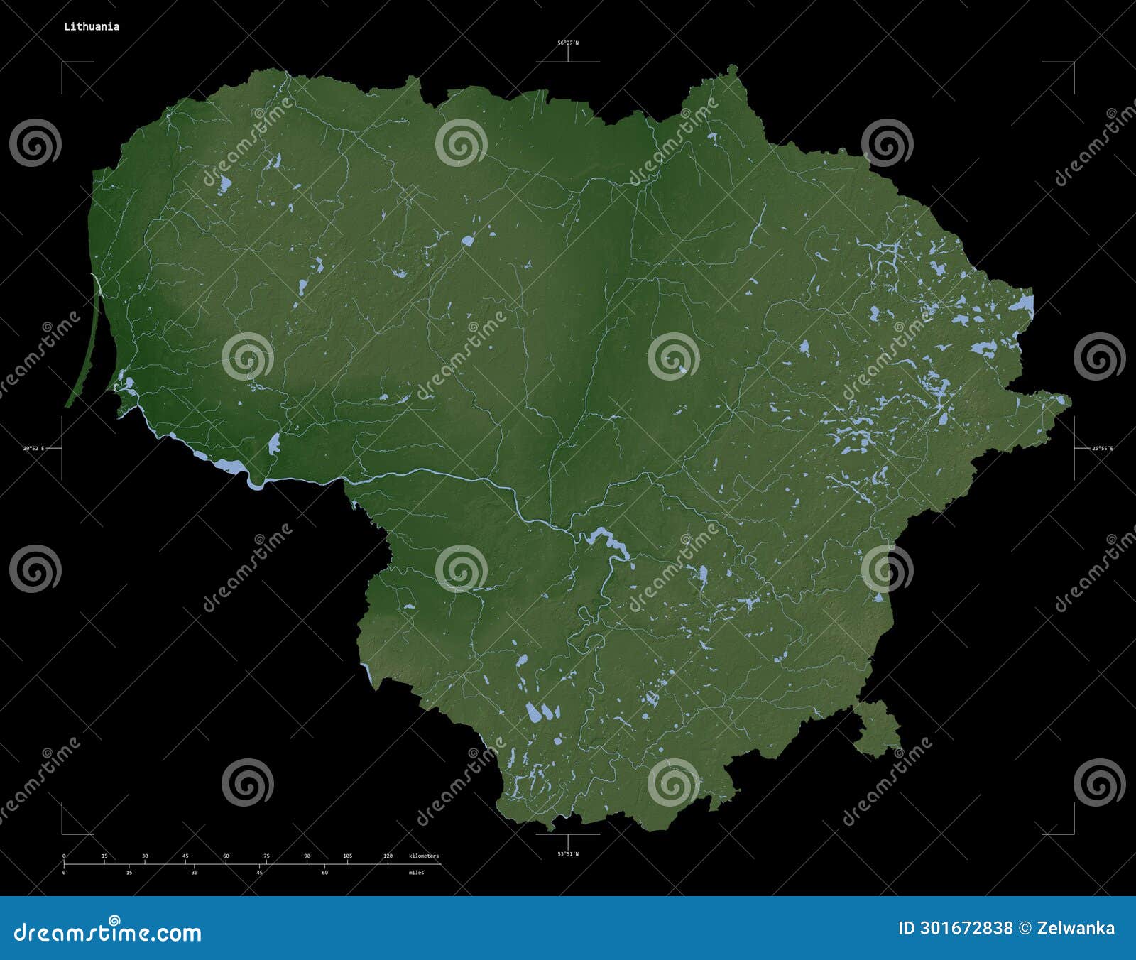 Lithuania Shape on Black. Pale Stock Illustration - Illustration of ...