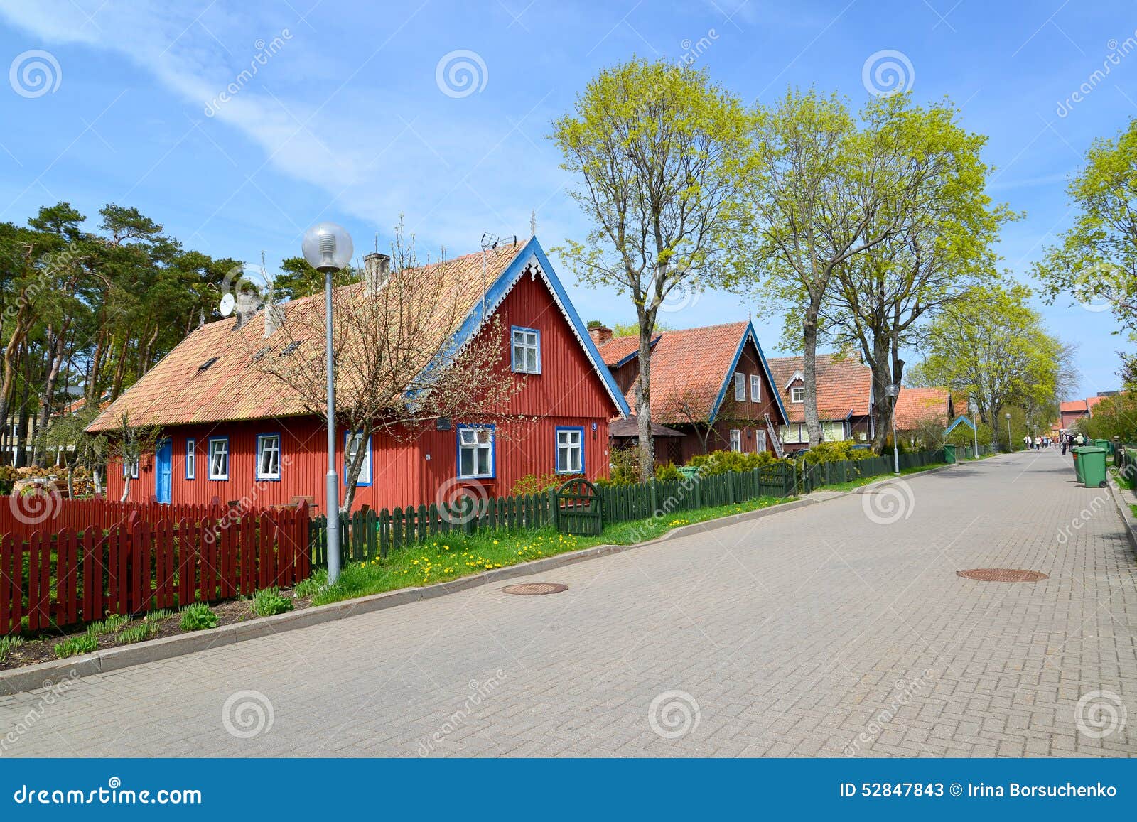 Lithuania. Spring Street in Nida Stock Image - Image of roof, landscape ...