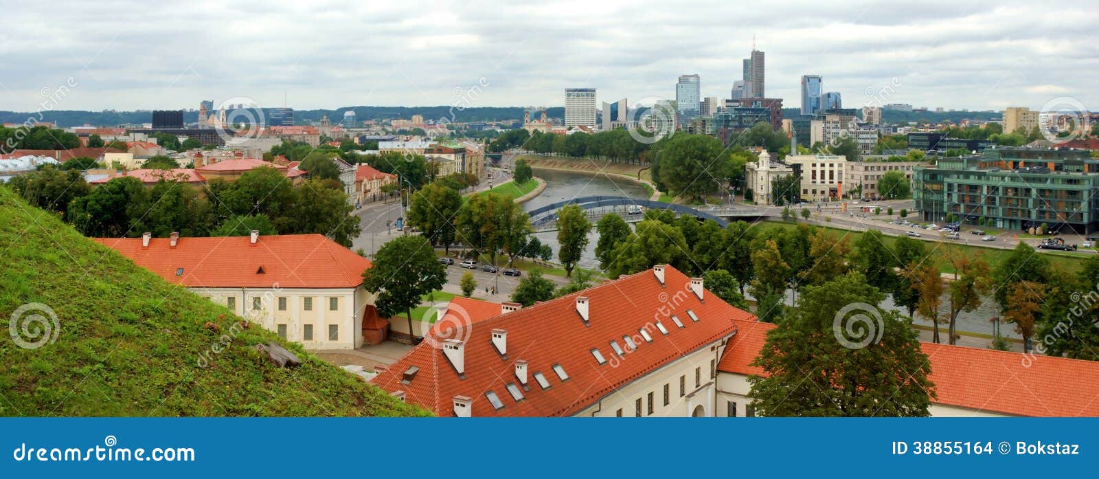 Lithuania in the Summer. Vilnius Panorama Stock Photo - Image of high ...