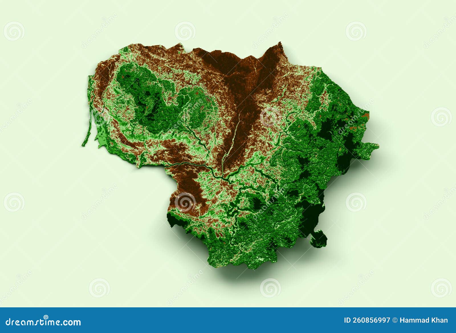 Lithuania Topographic Map 3d Realistic Map Color 3d Illustration Stock ...