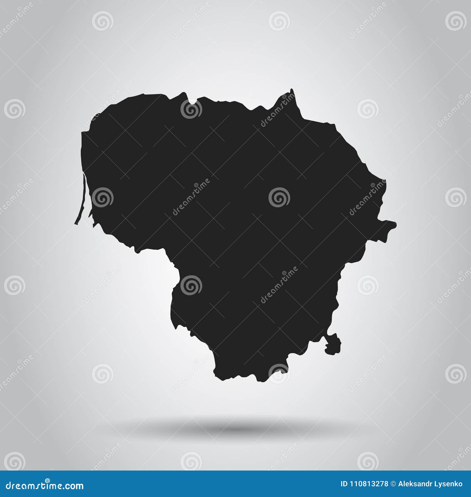 Lithuania Vector Map. Black Icon on White Background Stock Vector ...