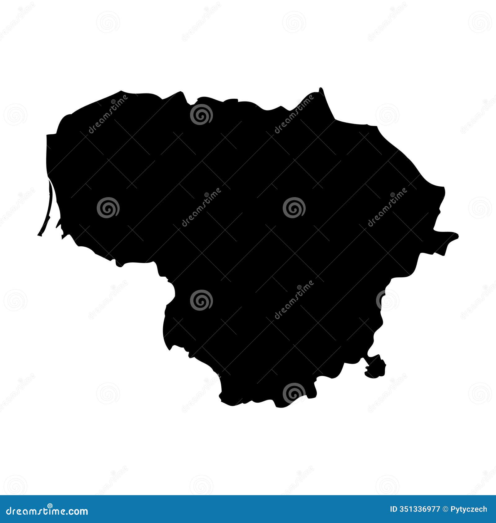 Lithuania Vector Map Silhouette Stock Illustration - Illustration of ...