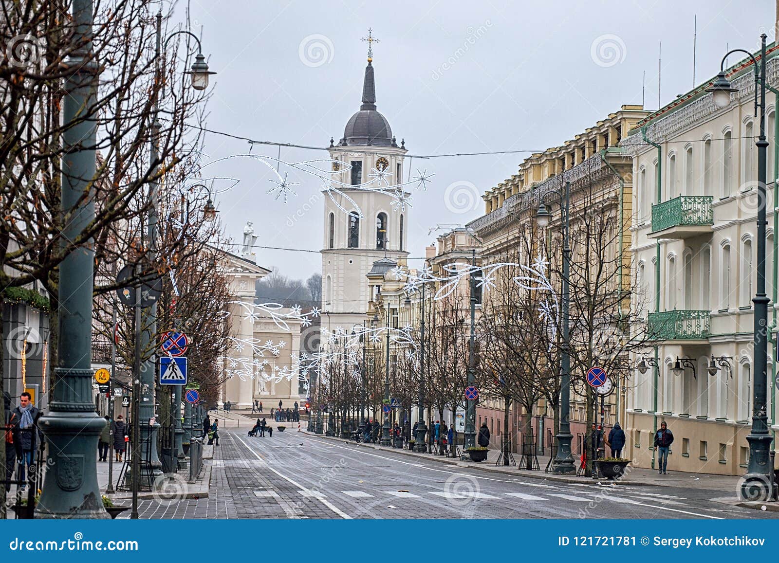 Lithuania. the Old Streets of Vilnius. New Year in Vilnius. December 31 ...