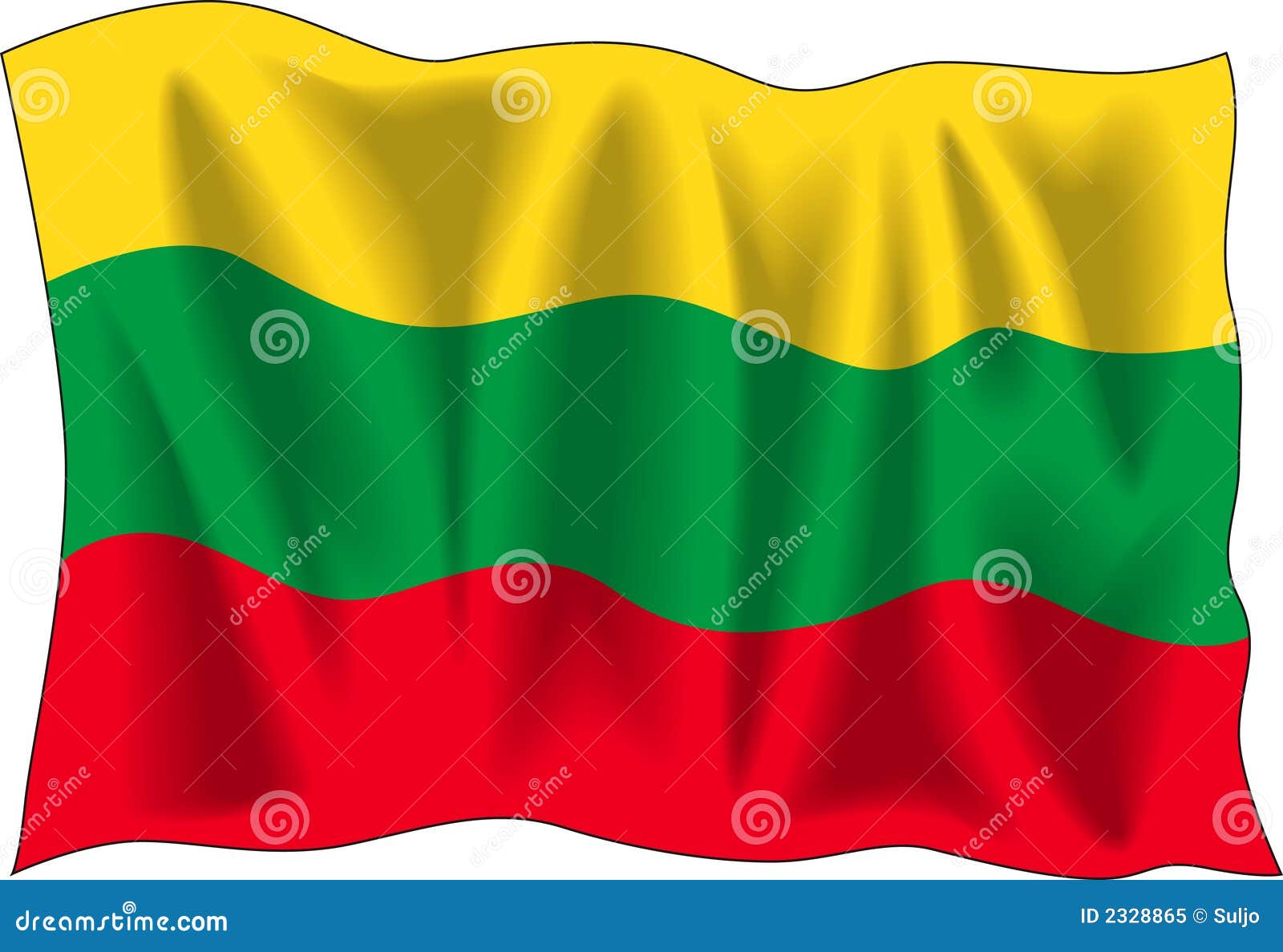 Lithuanian flag stock vector. Illustration of wave, flag - 2328865