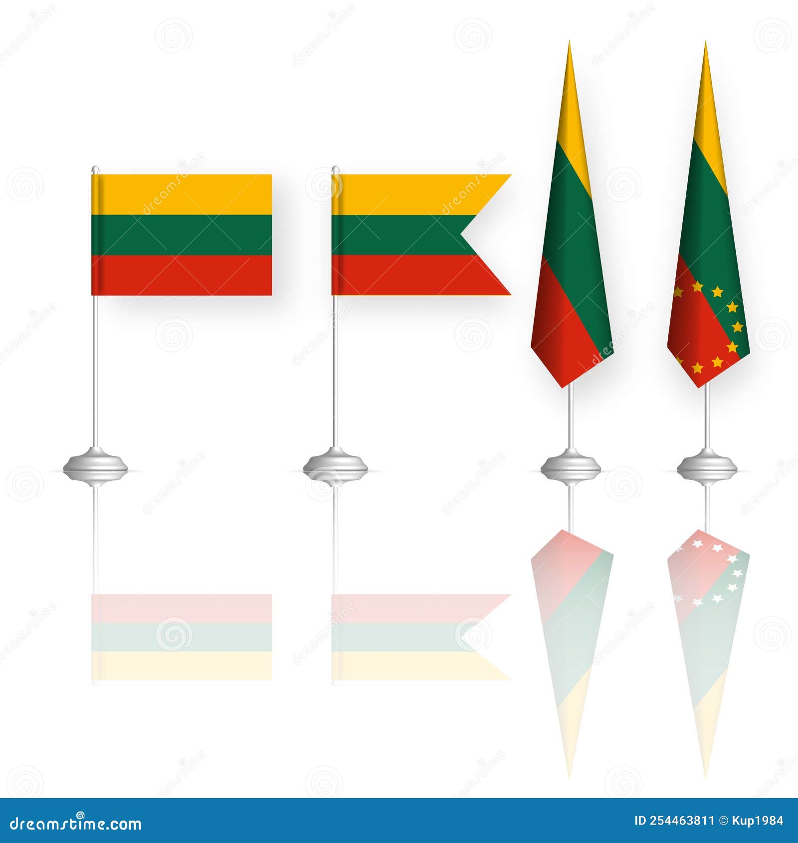 Lithuanian Flag in Four Versions, Vector Illustration Stock Vector ...