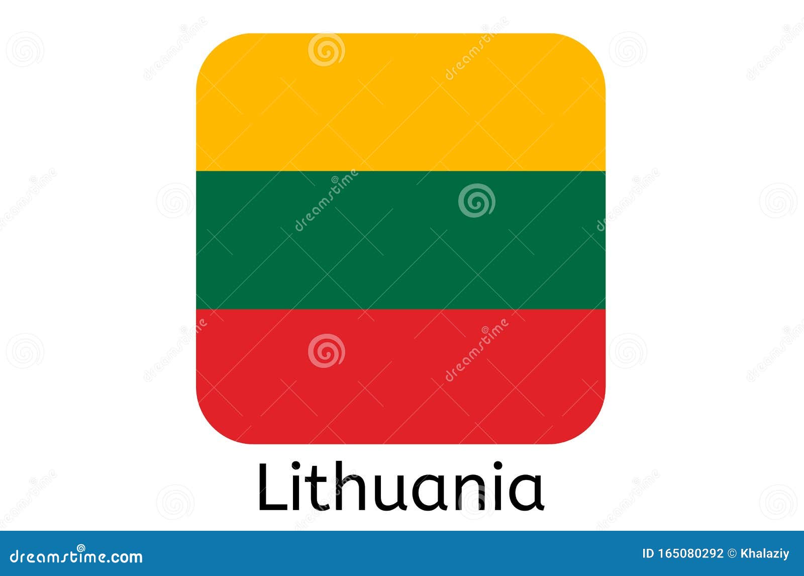 Lithuanian Flag Icon, Lithuania Country Flag Vector Illustration Stock ...
