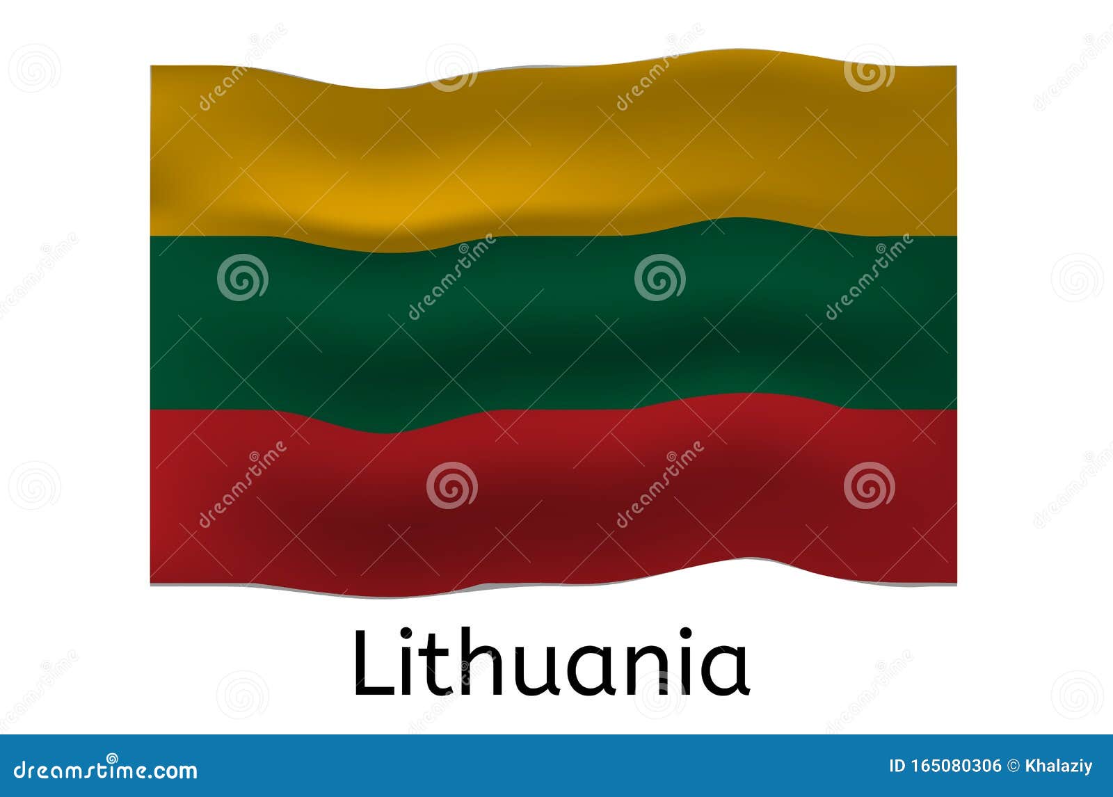 Lithuanian Flag Icon, Lithuania Country Flag Vector Illustration Stock ...