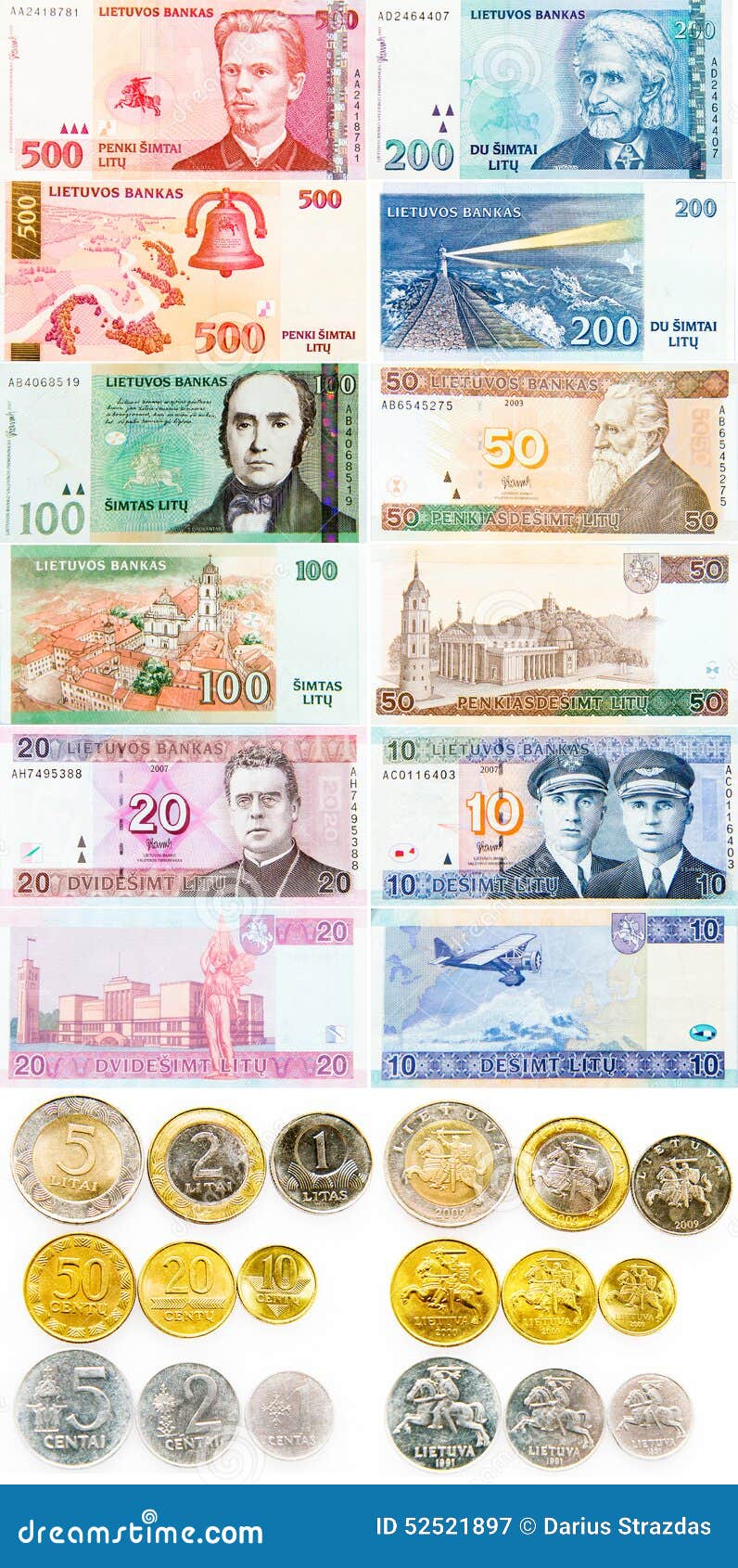 Lithuanian Litas All Curency Stock Image - Image of 1993, remember ...