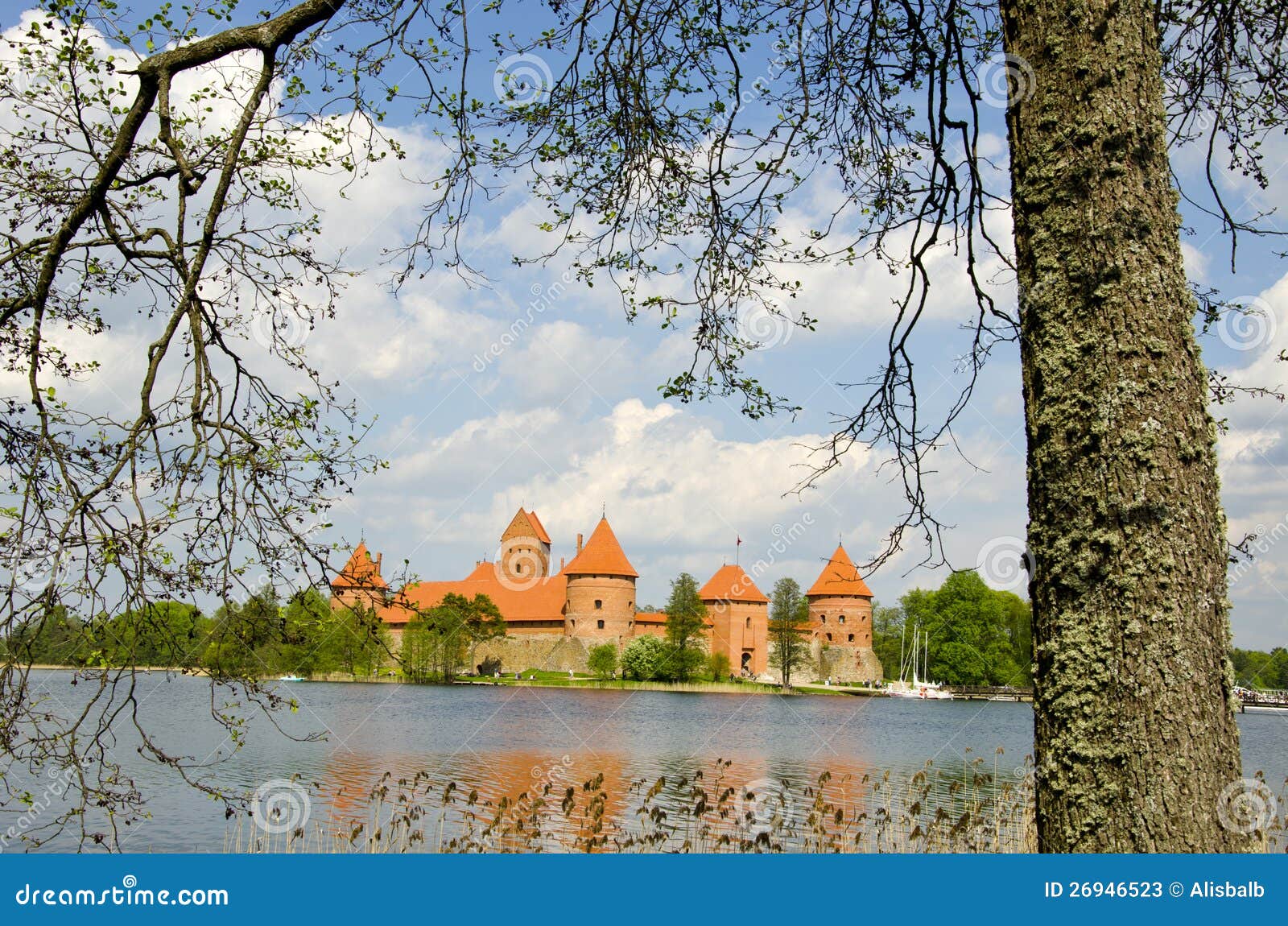 Lithuanian Medieval Castle Trakai in Spring Stock Image - Image of ...