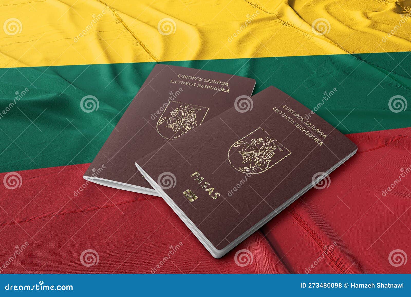 Lithuanian Passport on the Flag of Their Country Stock Photo - Image of ...