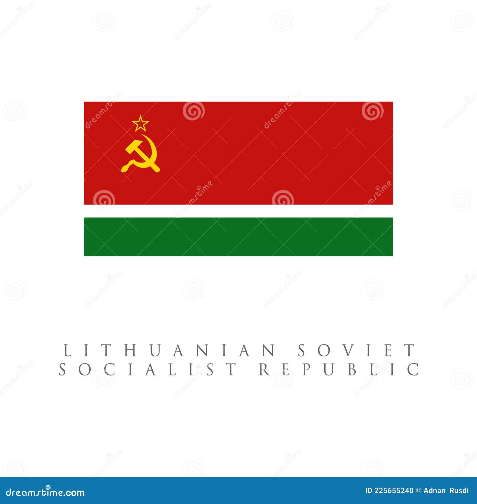 Lithuanian Soviet Socialist Republic Flag. Isolated on White Background ...
