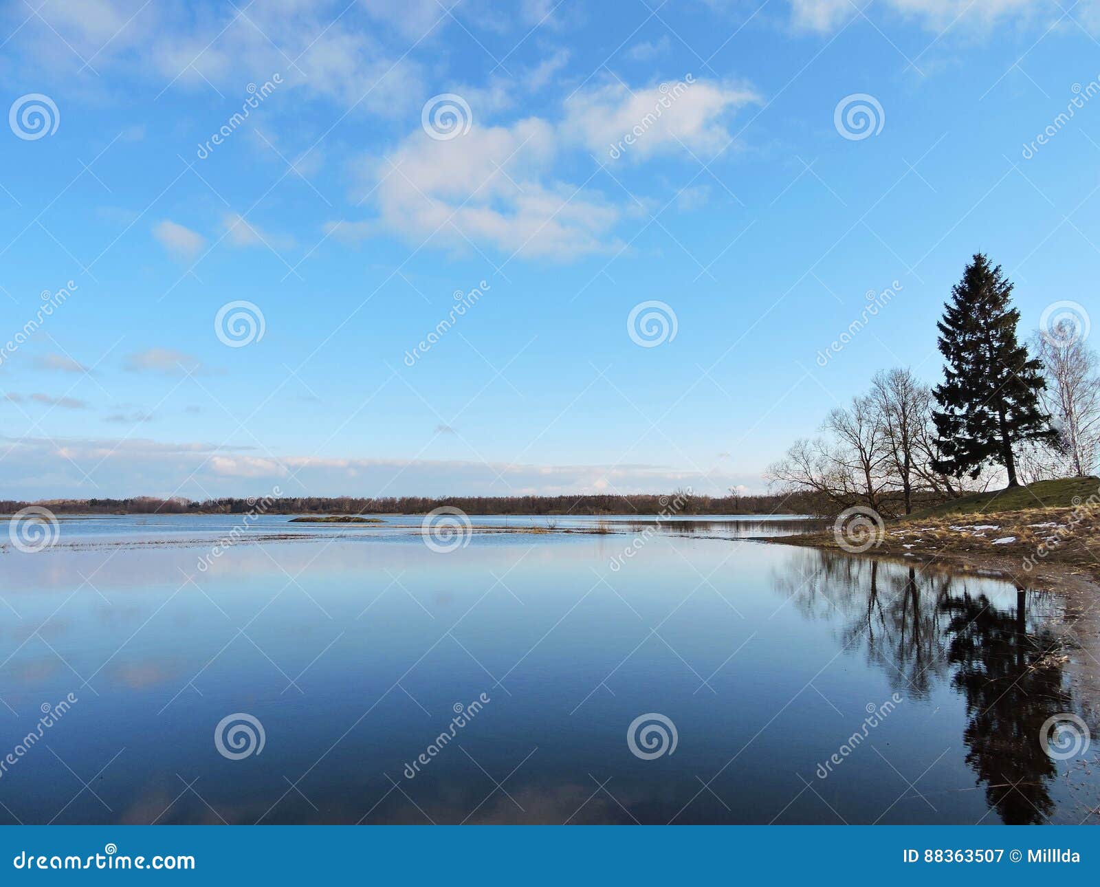 Lithuanian spring flood stock image. Image of beautiful - 88363507