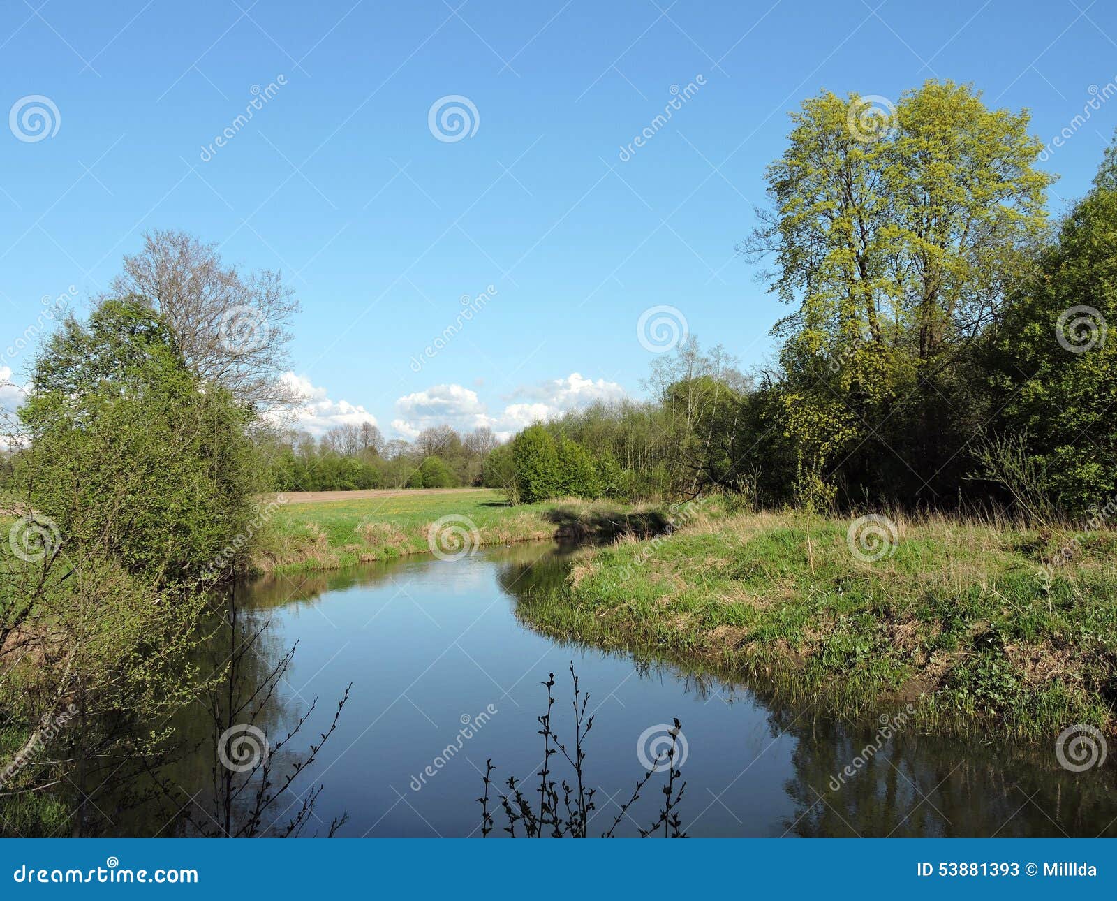 Lithuanian Spring Landscape Stock Image - Image of shore, smooth: 53881393