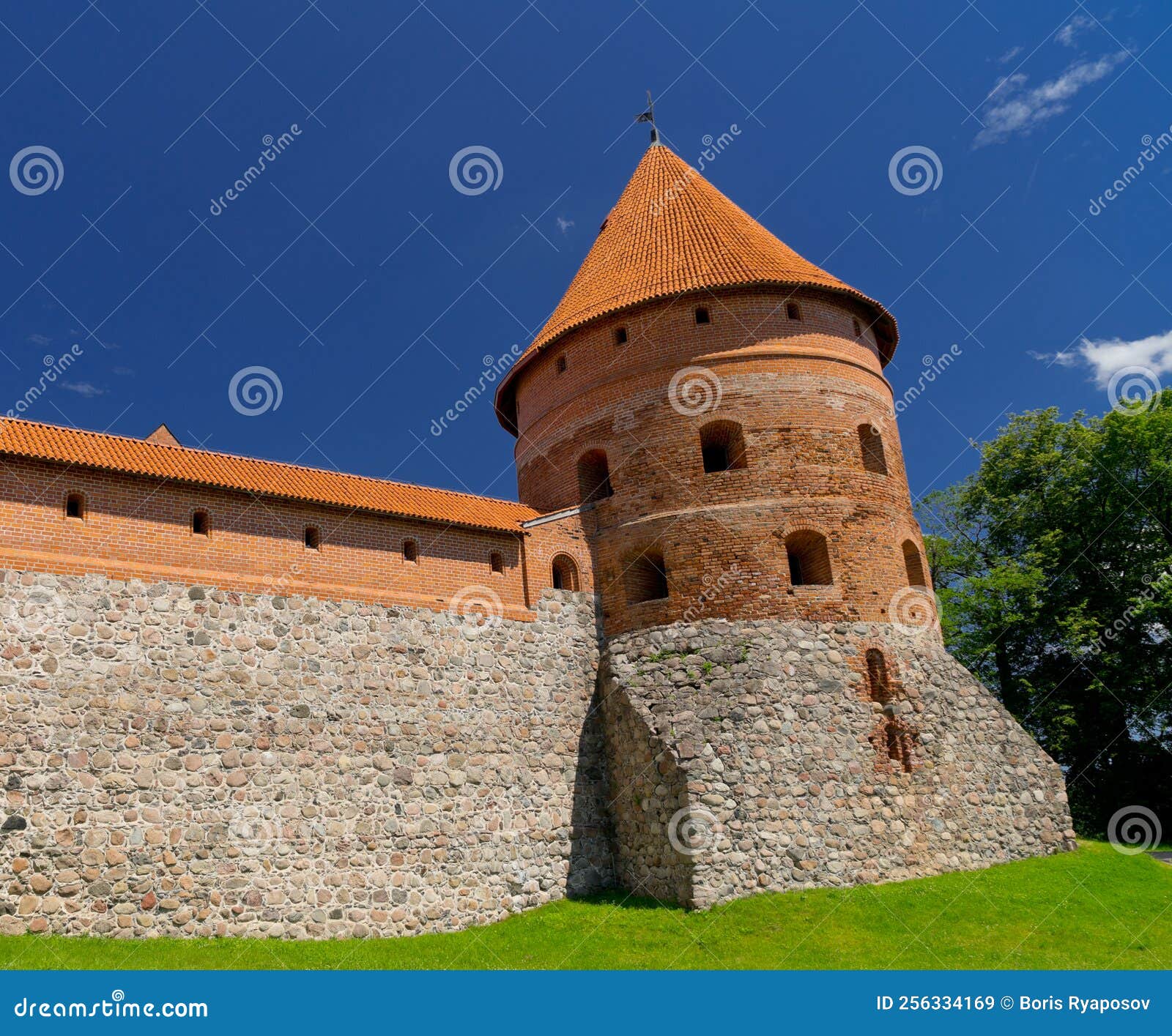 Lithuanian Trakai castle stock image. Image of tower - 256334169