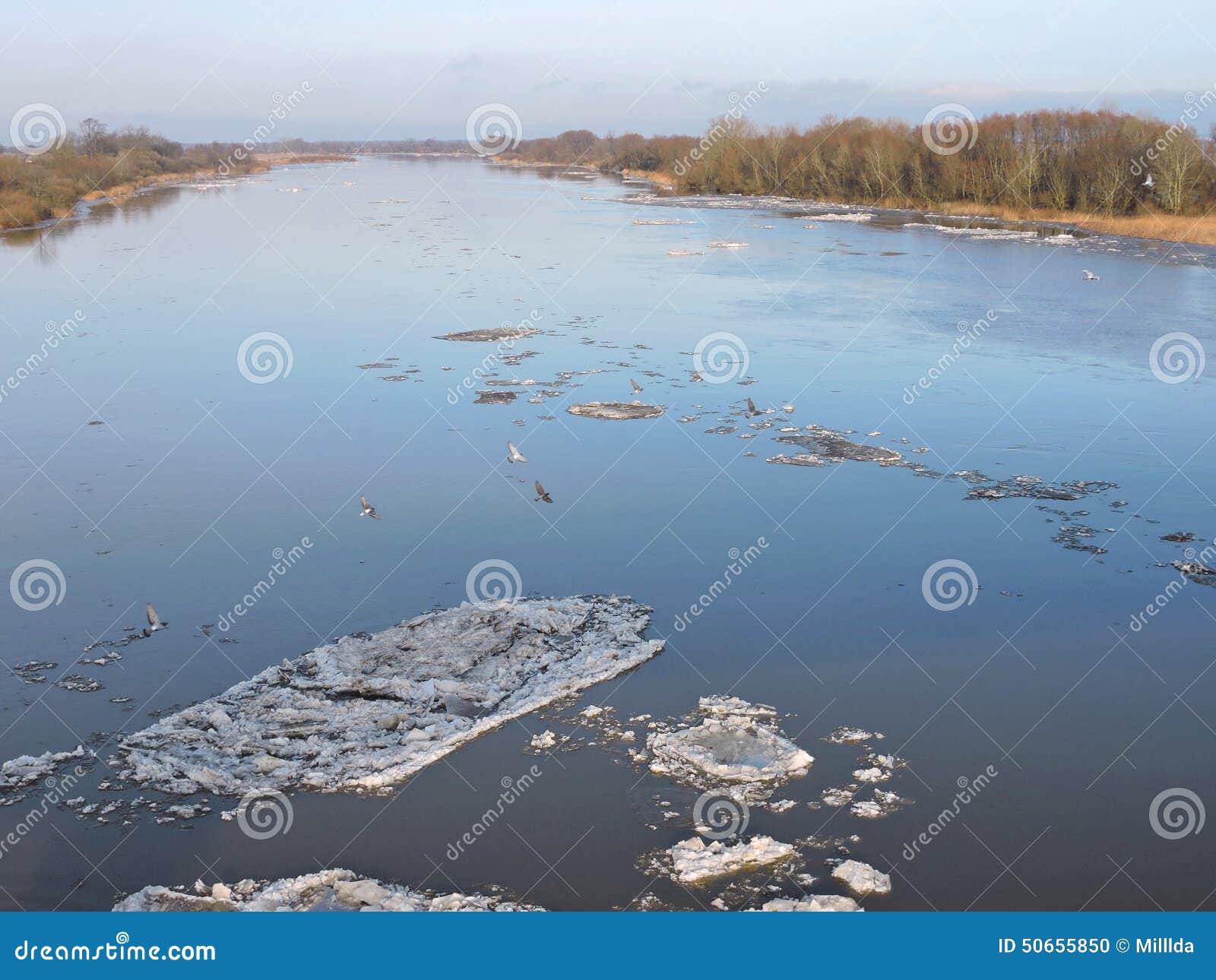 Lithuanian Winter Landscape Stock Photo - Image of lithuanian, atmata ...
