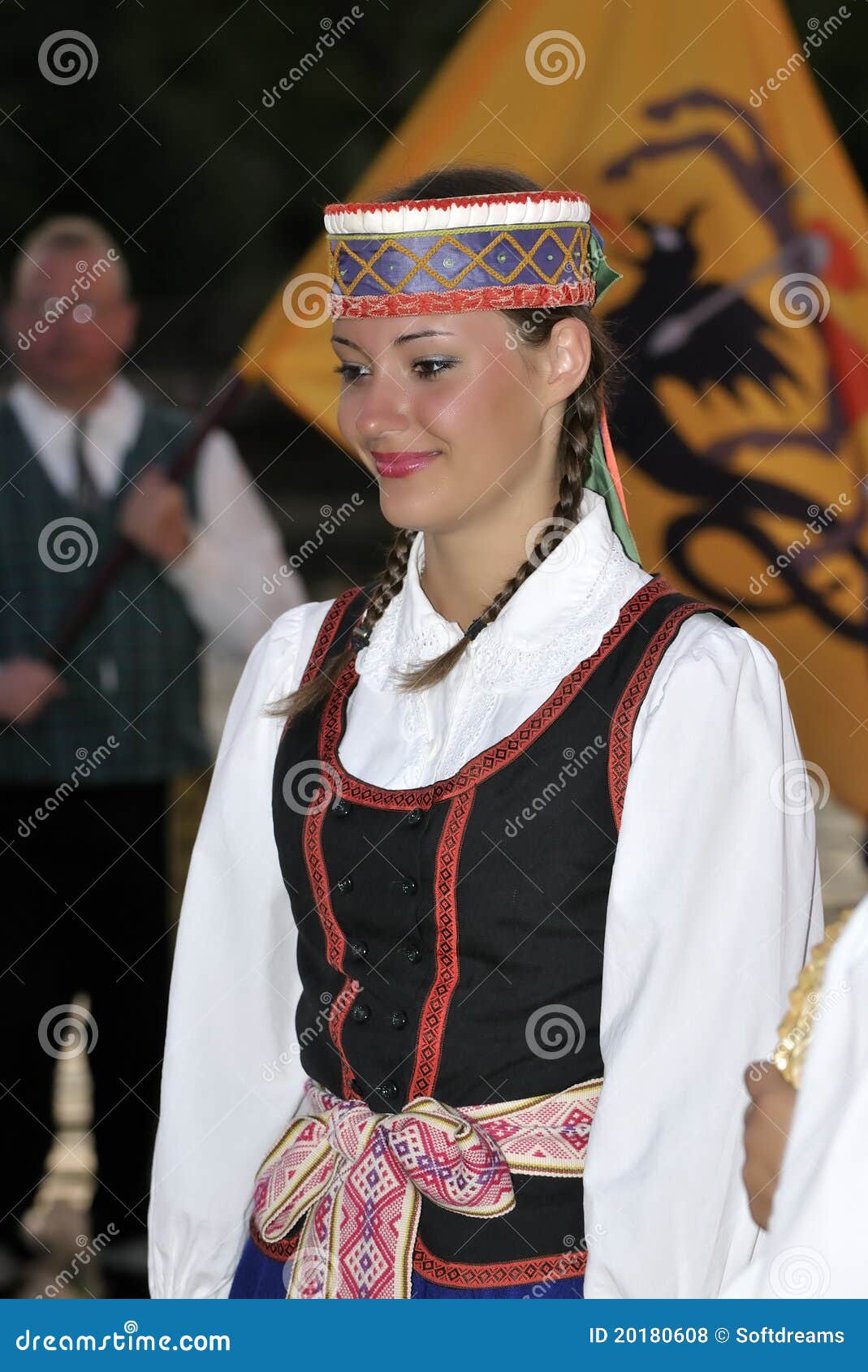 Lithuanian Young Lady, Folklore Dancers Editorial Stock Photo - Image ...