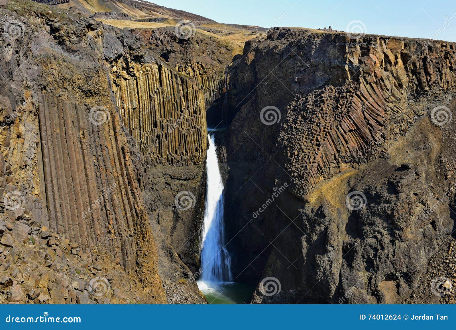 Litlanesfoss Waterfall in Iceland Stock Photo - Image of flow, eastern ...