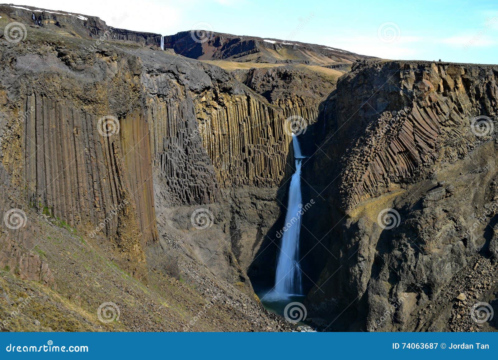 Litlanesfoss Waterfall in Iceland Stock Image - Image of rock ...