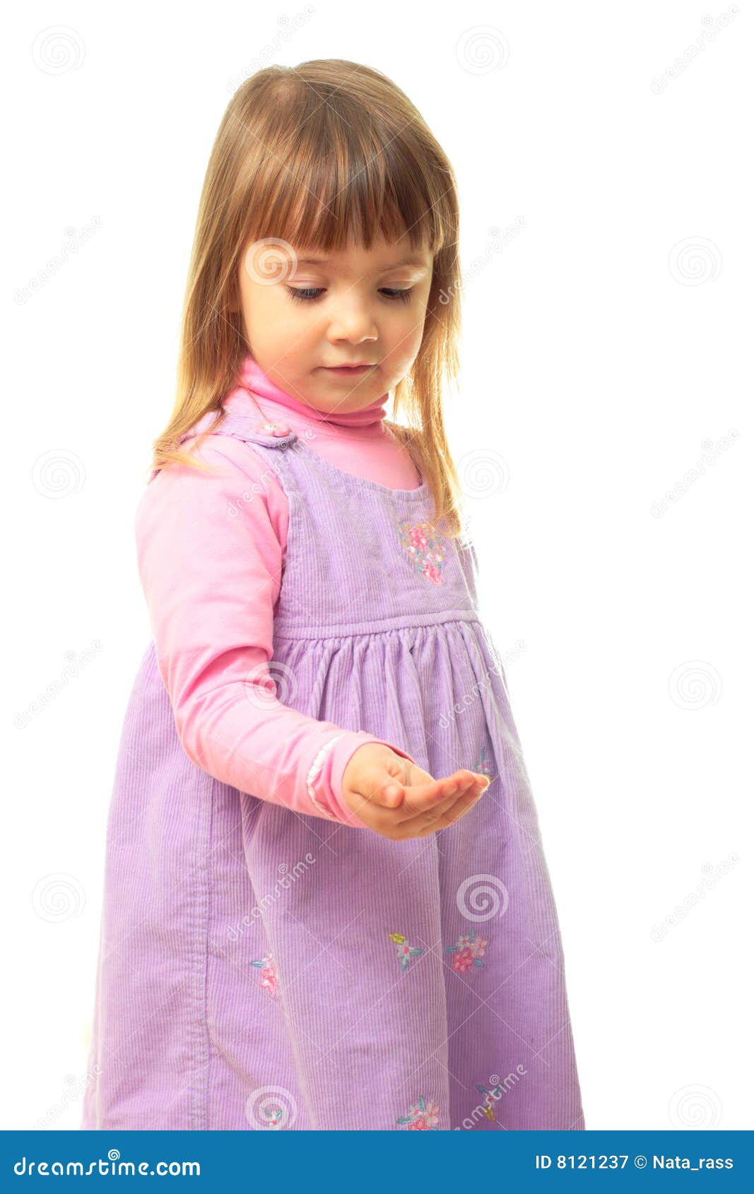 Litle Girl Holding Smth in Her Hand Stock Image - Image of background ...