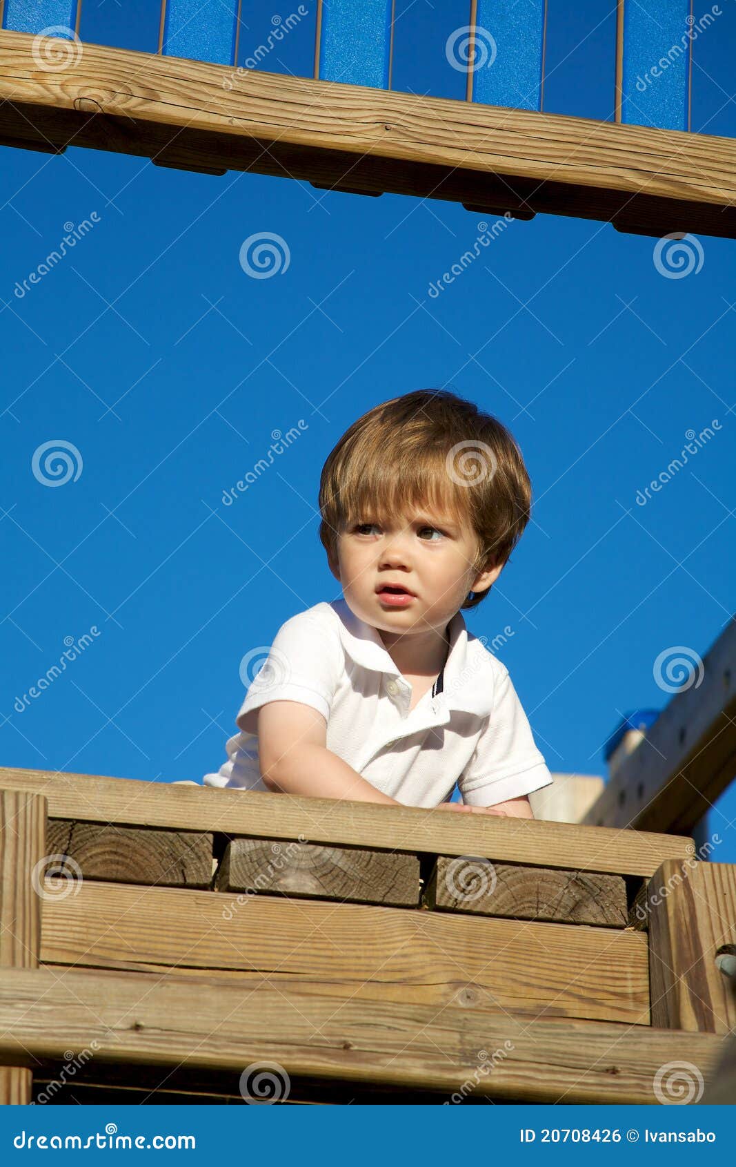 Litte Boy Playing on Playground Stock Photo - Image of childhood, color ...