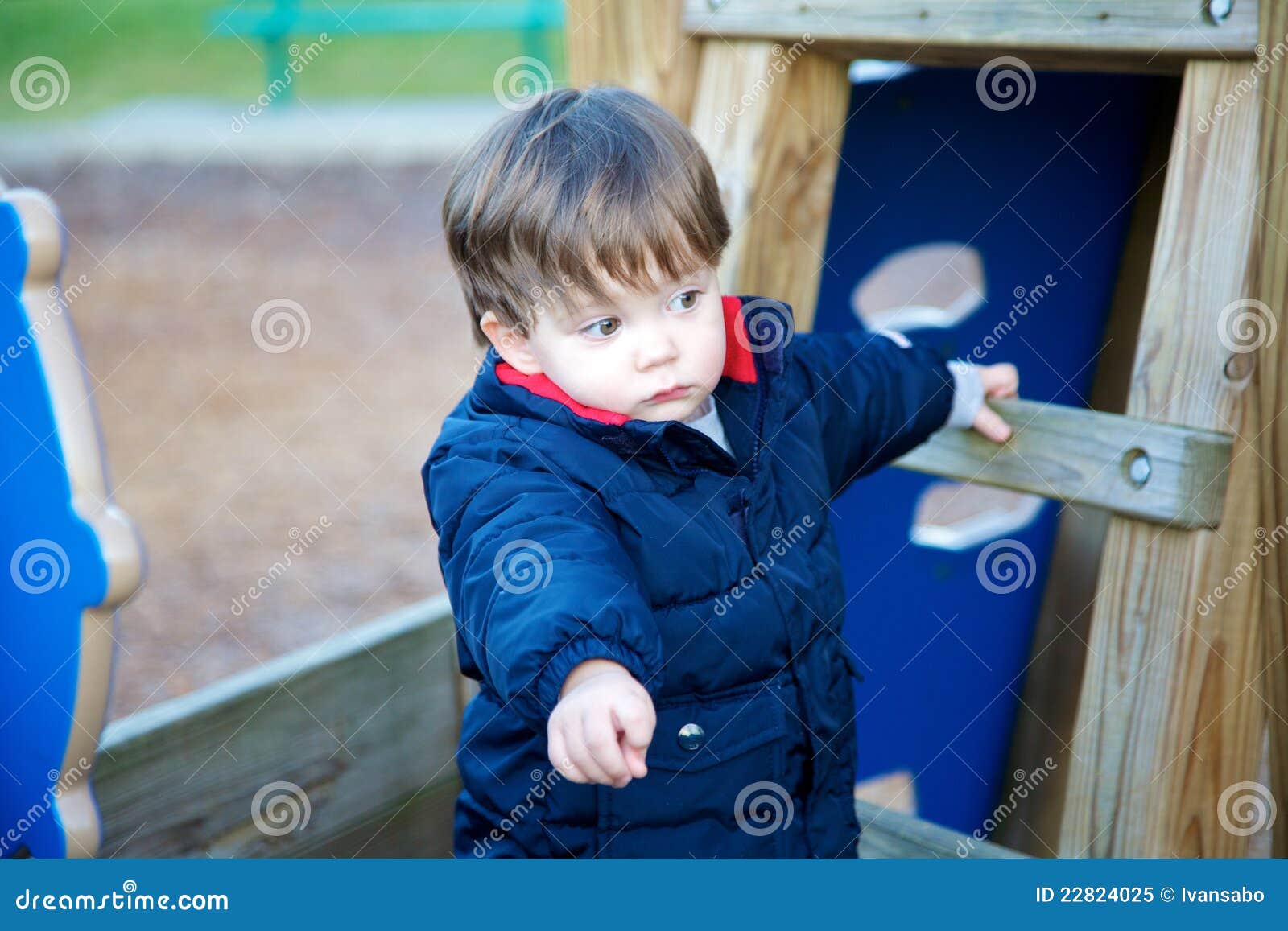 Litte Boy Playing on Playground Stock Image - Image of little, cute ...