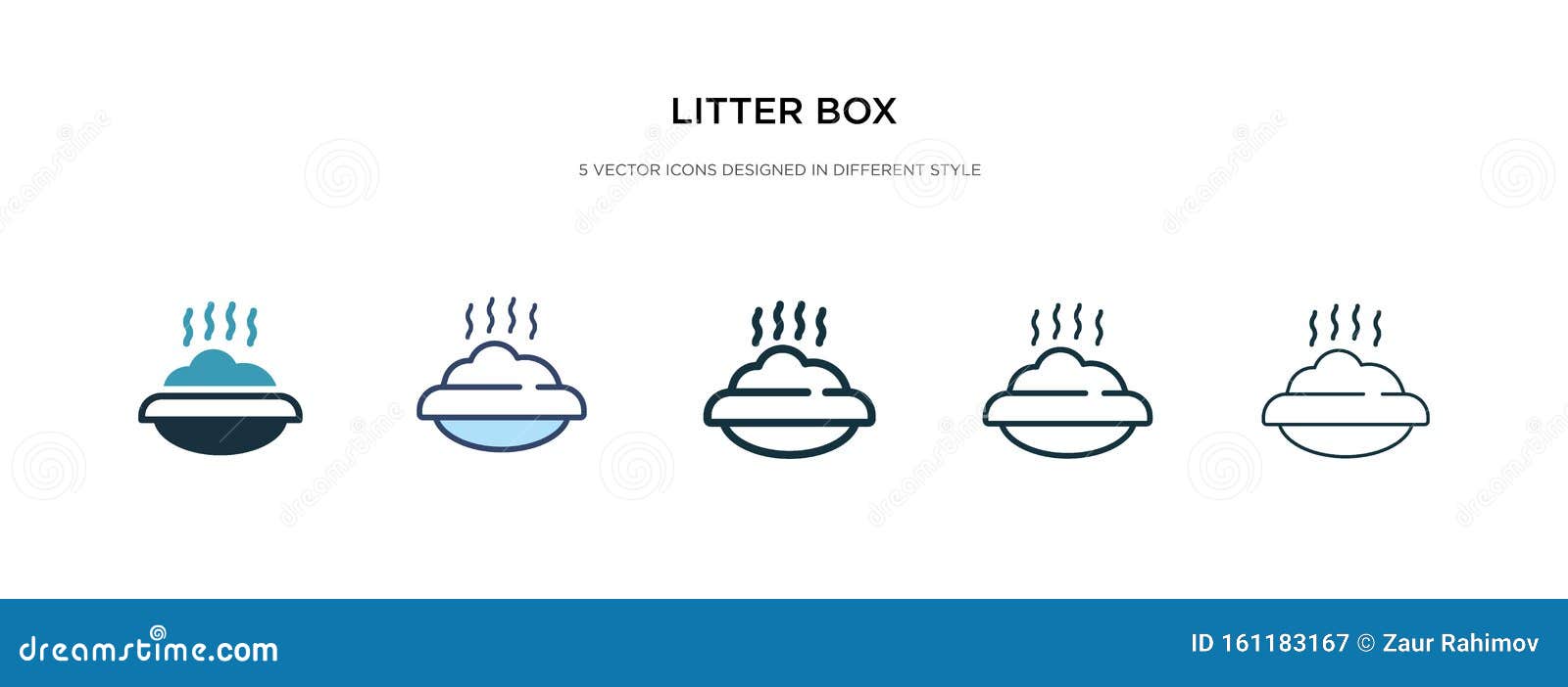 Litter Box Icon in Different Style Vector Illustration. Two Colored and ...