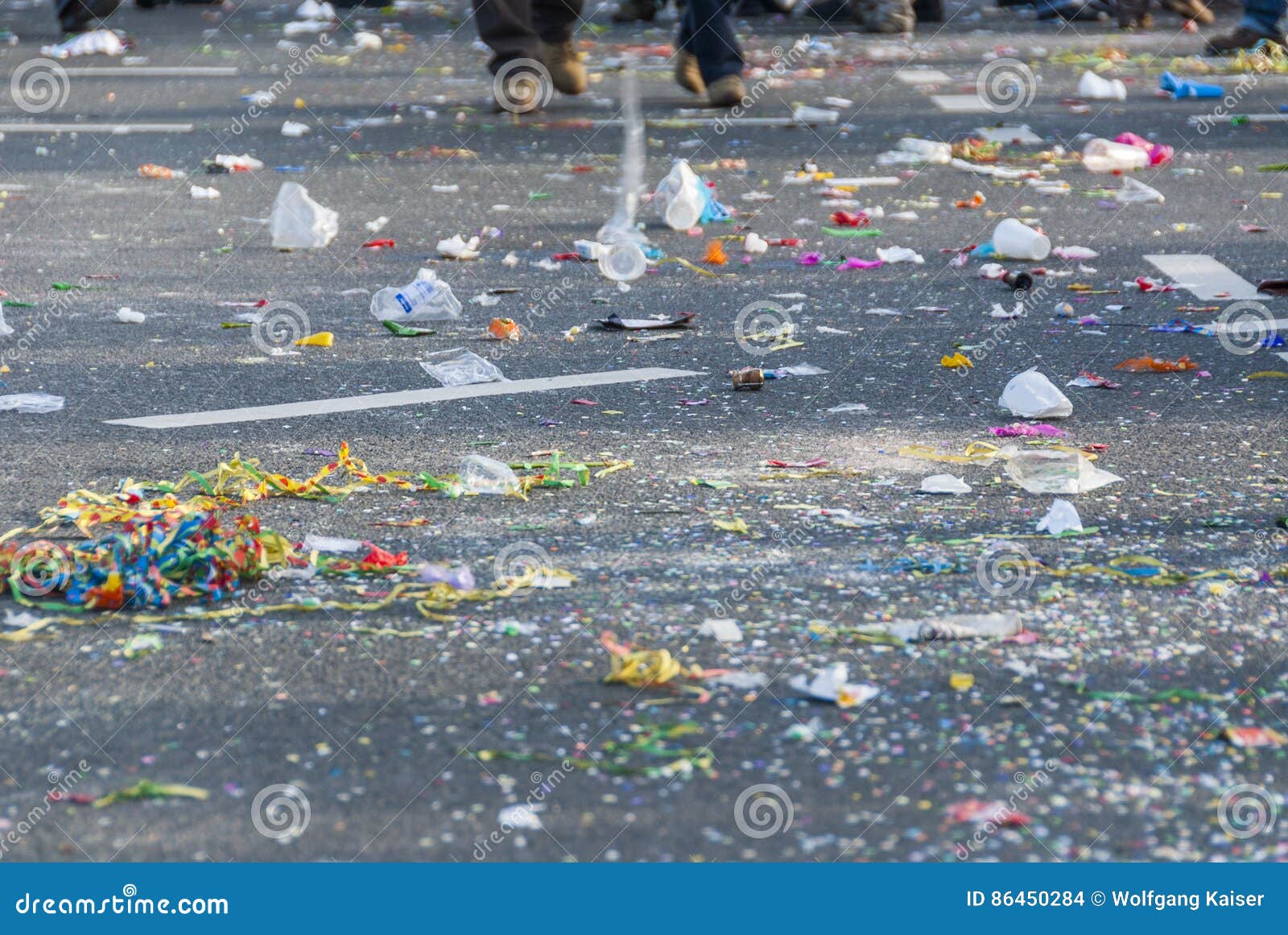 Litter after the carnival stock photo. Image of pageant - 86450284