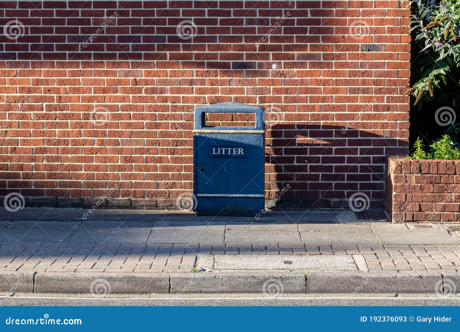 A Litter or Rubbish Bin on an English Street Stock Image - Image of ...
