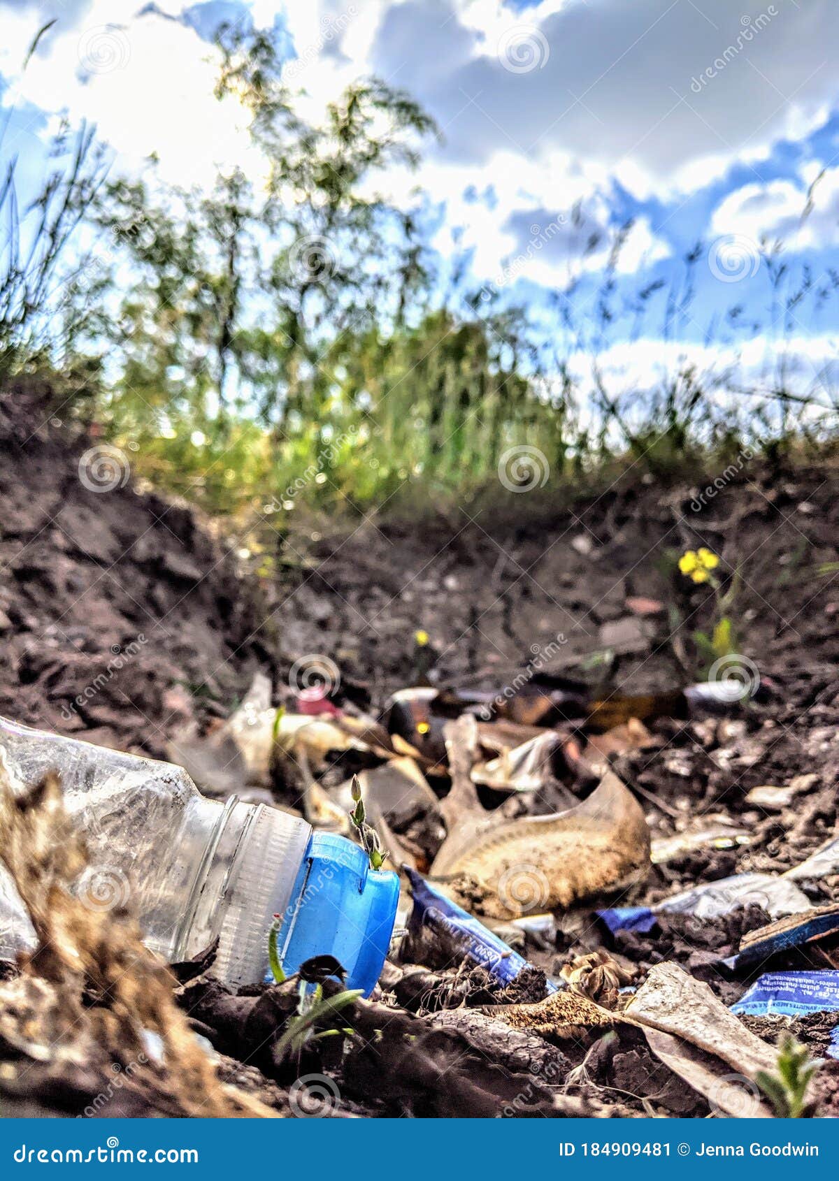 Litter and Rubbish in the Countryside Stock Image - Image of water ...