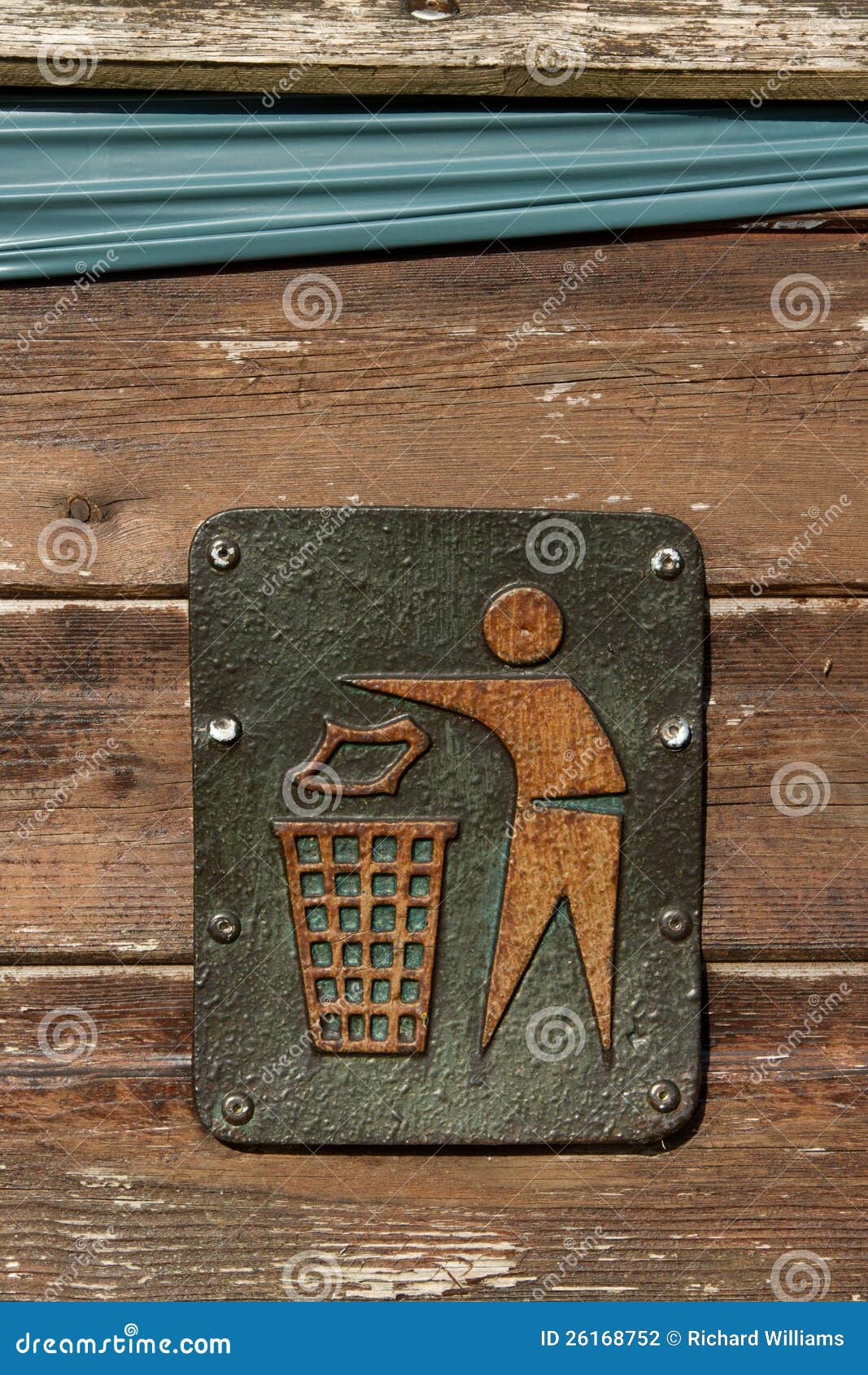 Litter sign. stock photo. Image of refuge, wooden, metal - 26168752