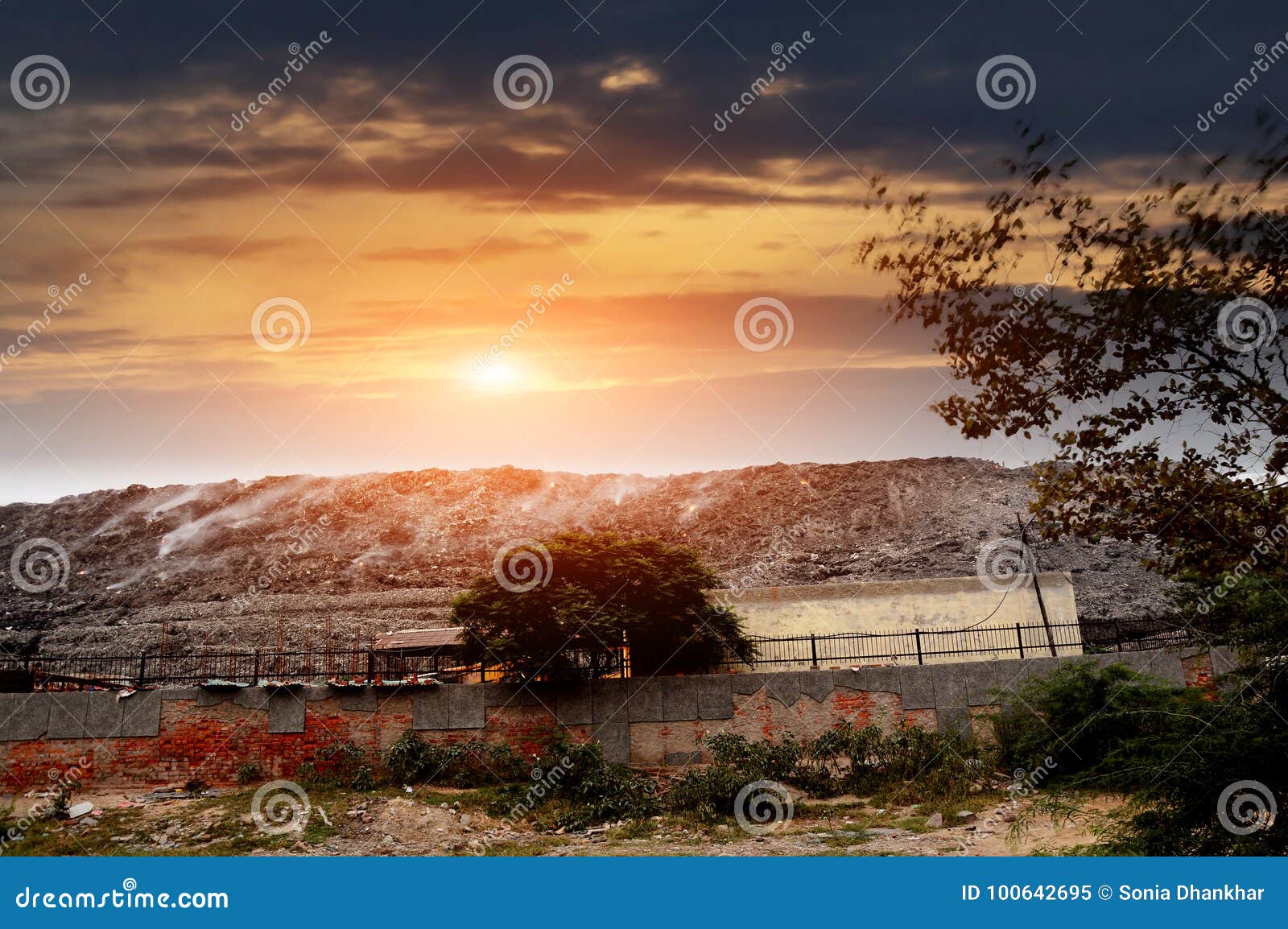 Litter Stack Near Electric Pylon Stock Image - Image of burning, india ...
